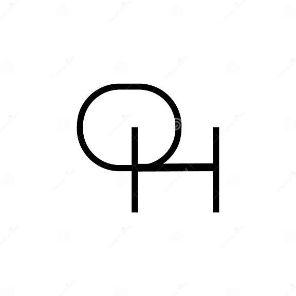 Minimal Letters OH Logo Design Stock Vector - Illustration of logo ...