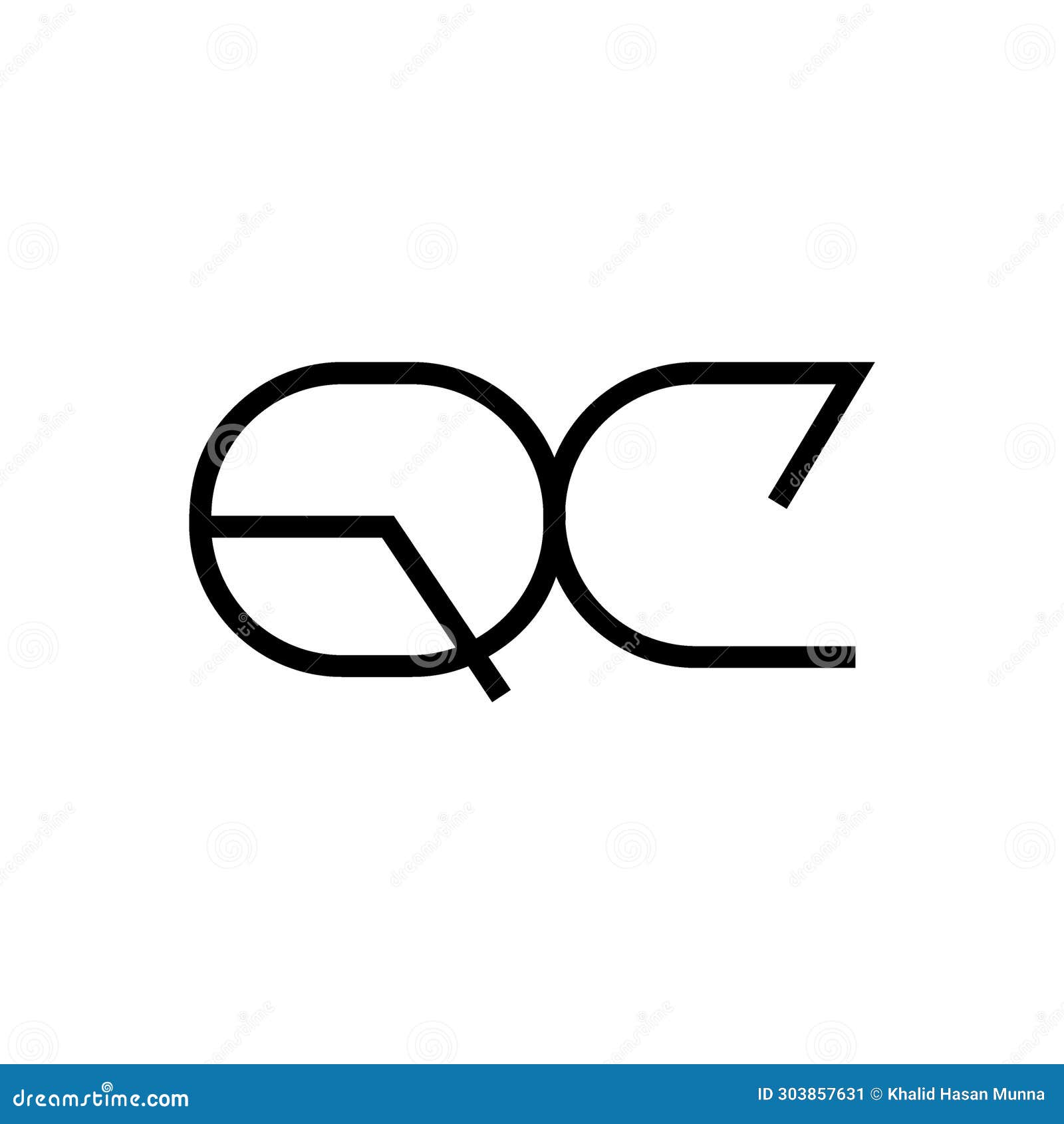 Minimal Letters QC Logo Design Stock Vector - Illustration of font ...