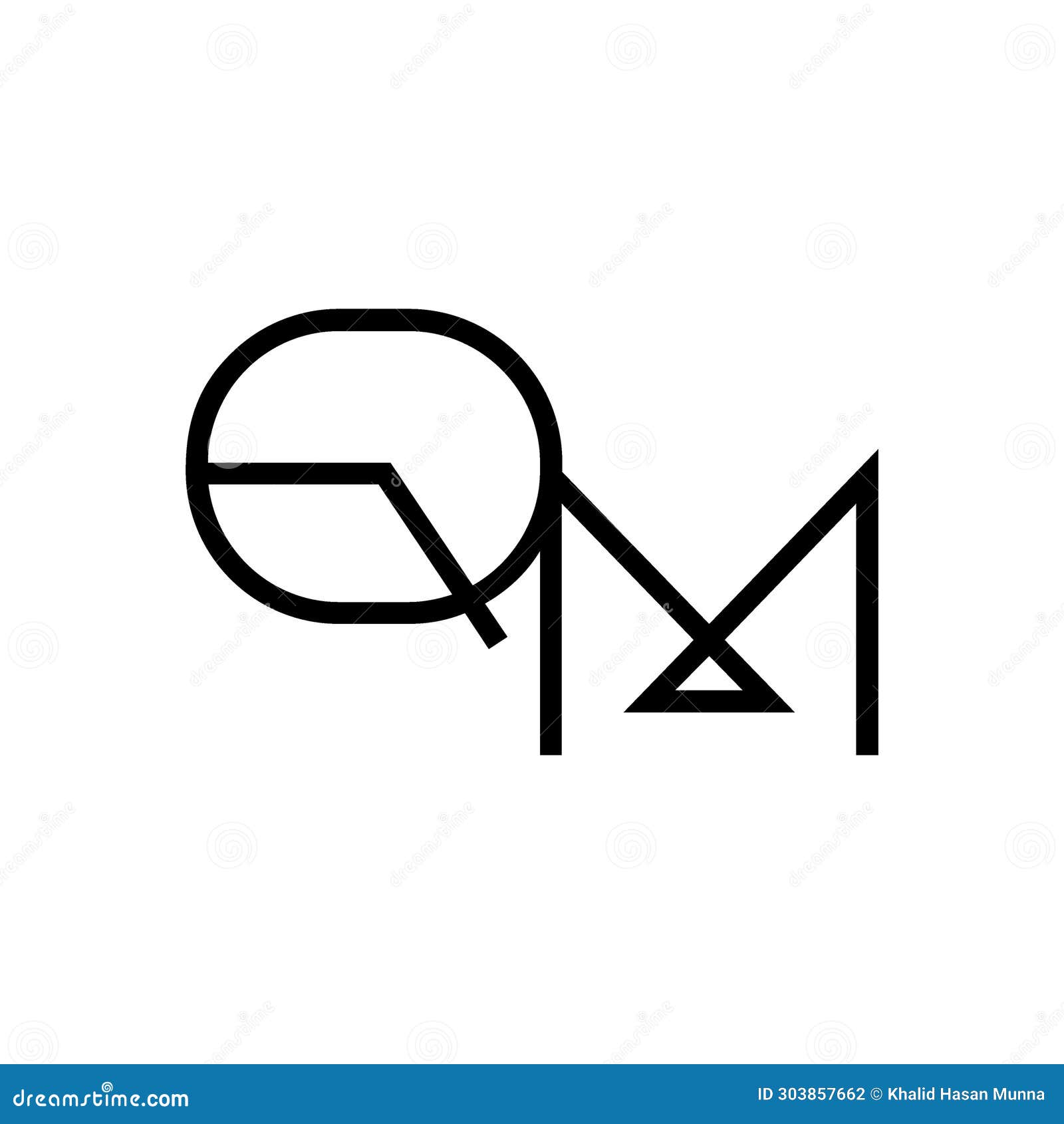 Minimal Letters QM Logo Design Stock Vector - Illustration of sign ...