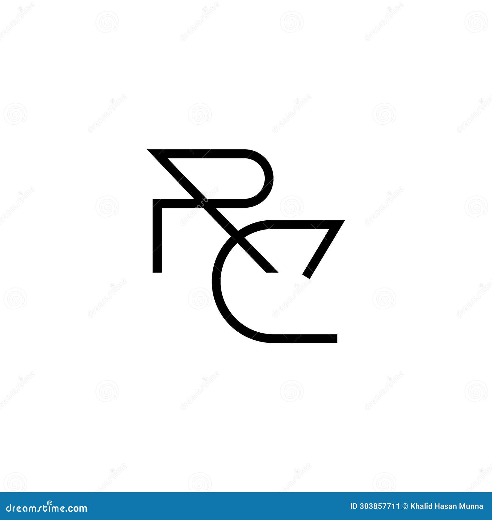 Minimal Letters RC Logo Design Stock Vector - Illustration of logo ...