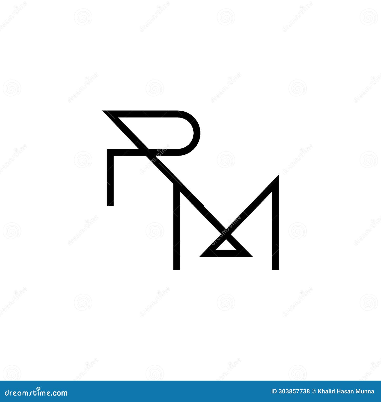 Minimal Letters RM Logo Design Stock Vector - Illustration of font ...