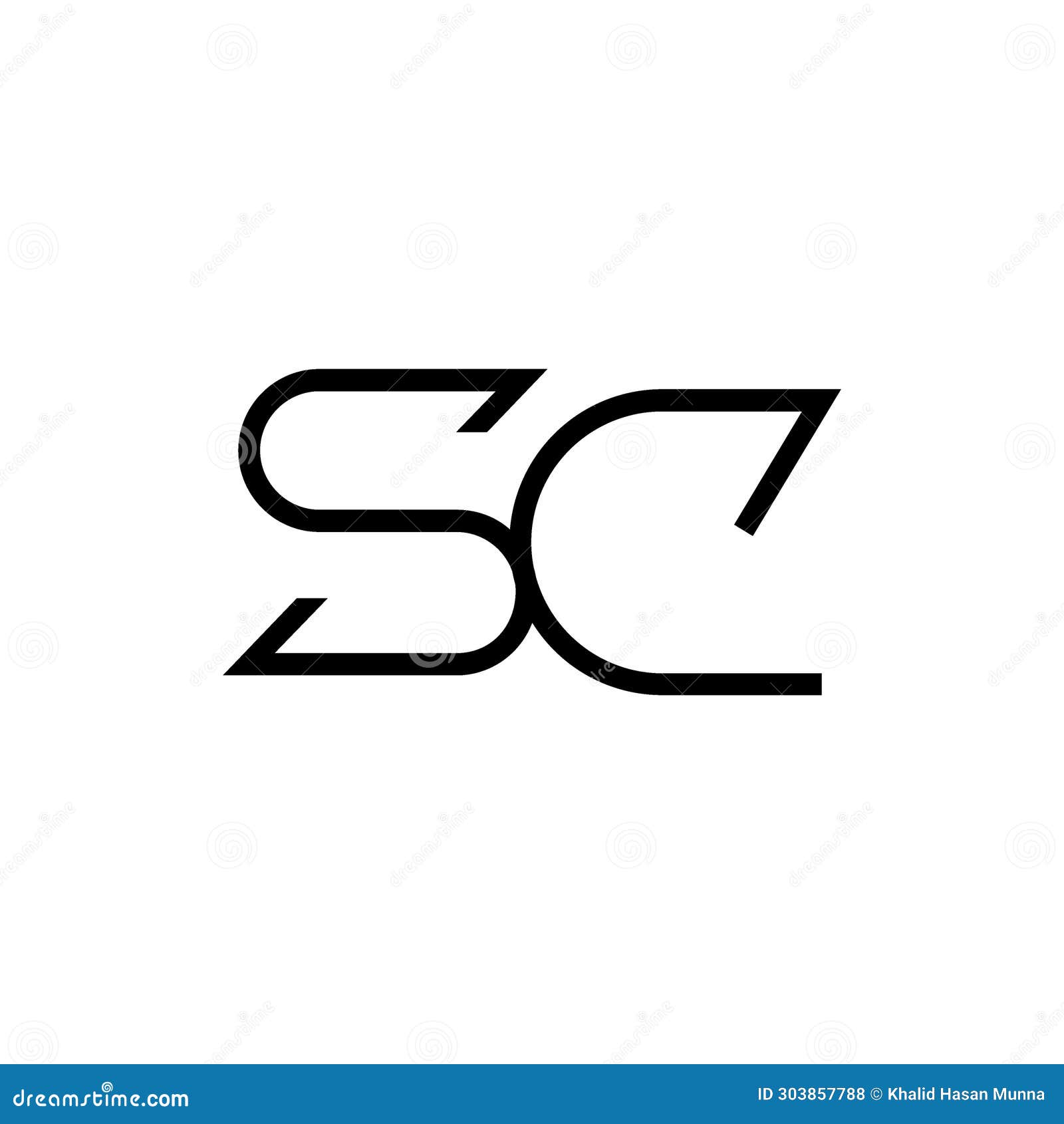 Minimal Letters SC Logo Design Stock Vector - Illustration of line ...