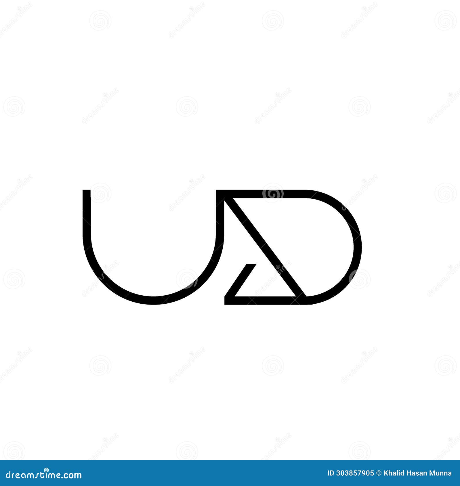 Minimal Letters UD Logo Design Stock Vector - Illustration of minimal ...