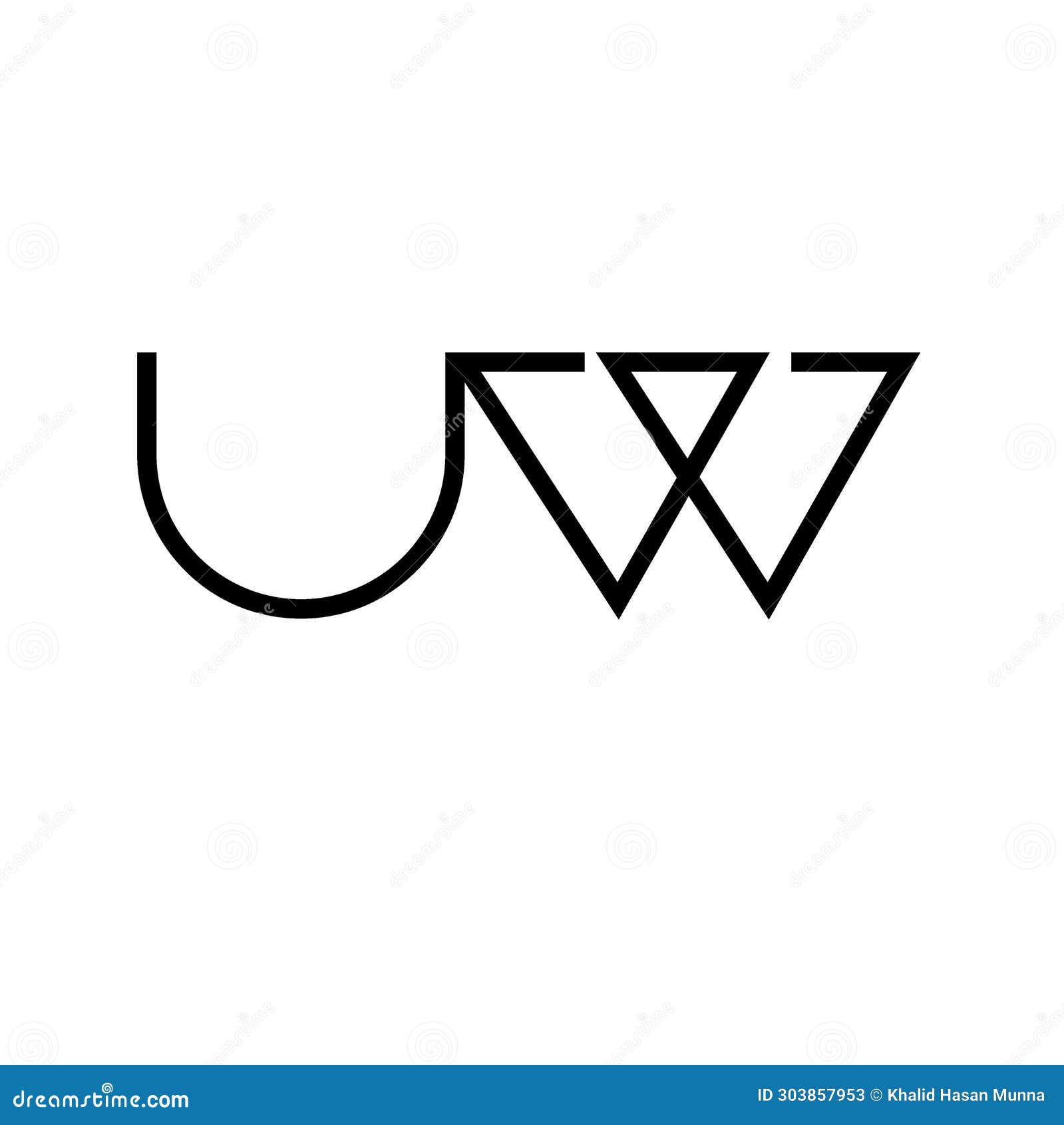 Minimal Letters UW Logo Design Stock Vector - Illustration of logo ...