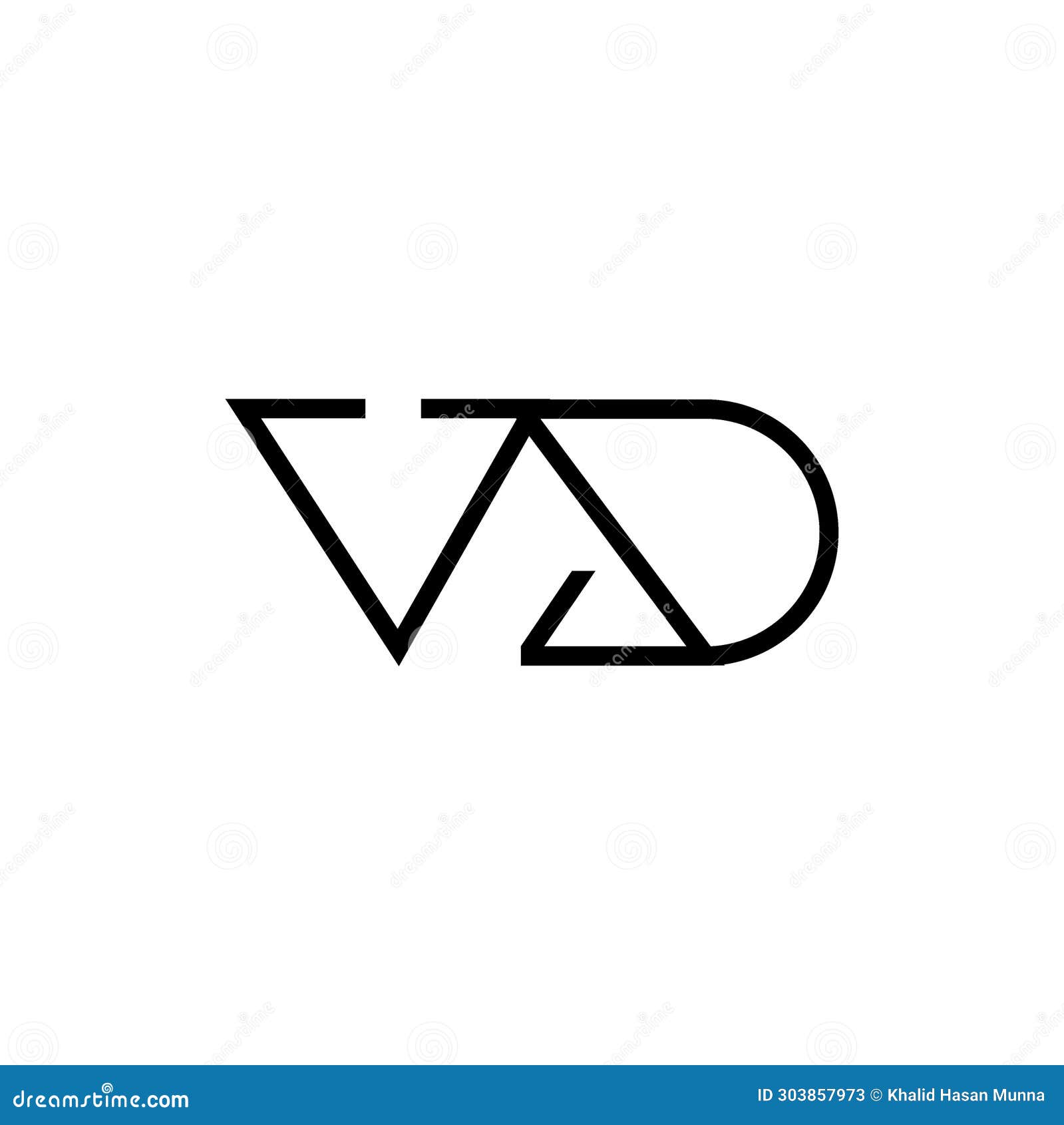 Minimal Letters VD Logo Design Stock Vector - Illustration of shape ...
