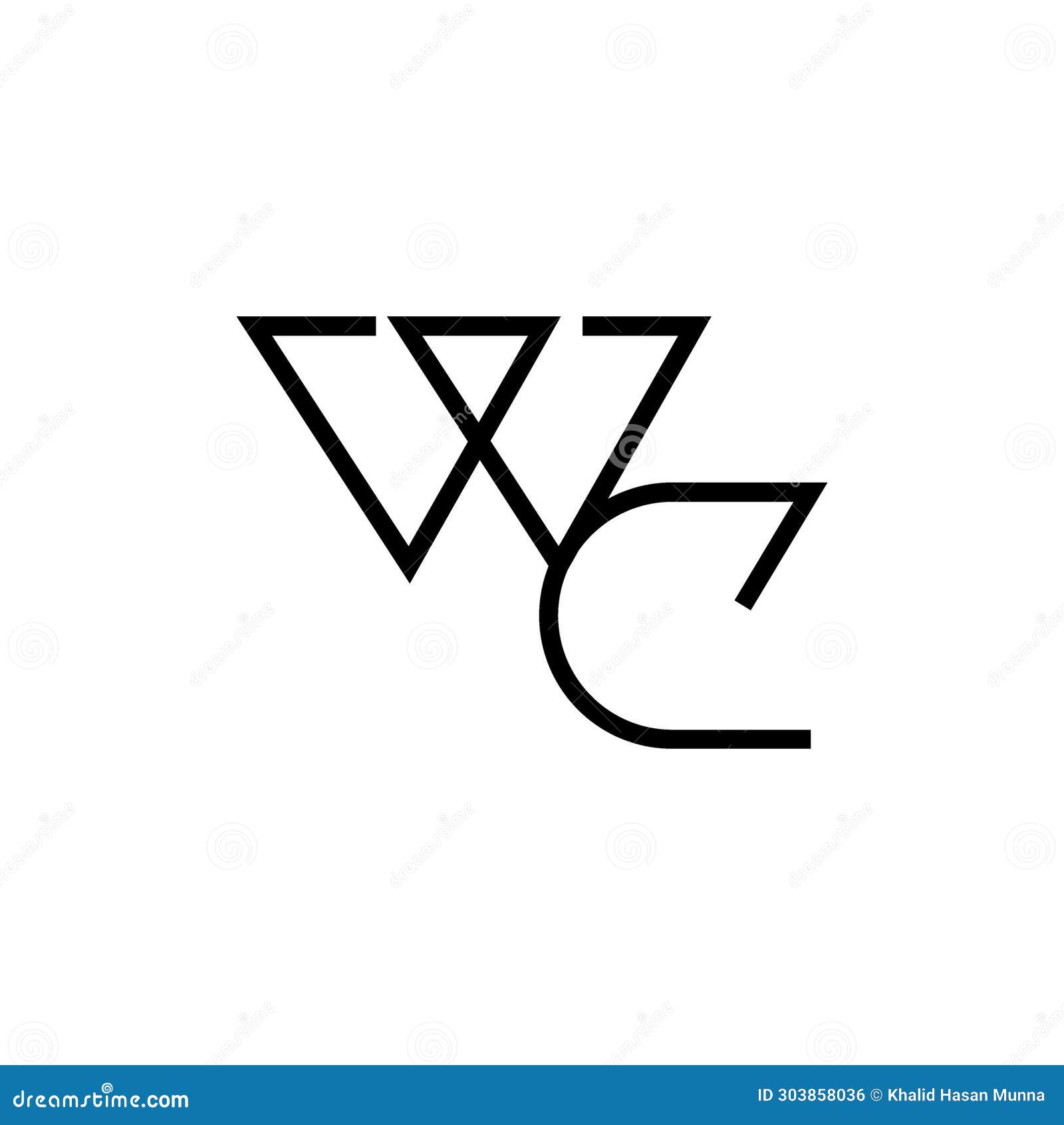 Minimal Letters WC Logo Design Stock Vector - Illustration of monogram ...