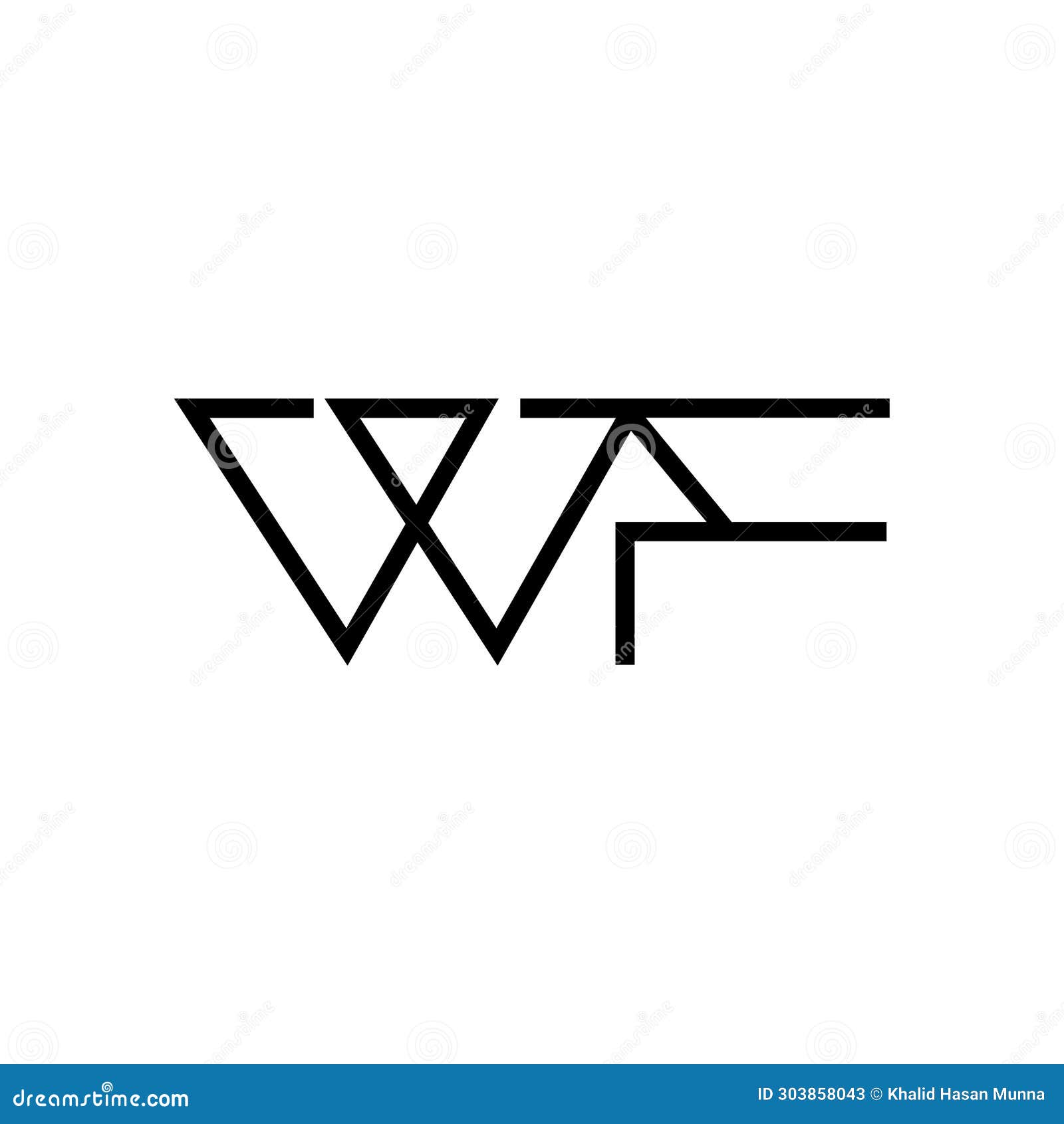 Minimal Letters WF Logo Design Stock Vector - Illustration of badge ...