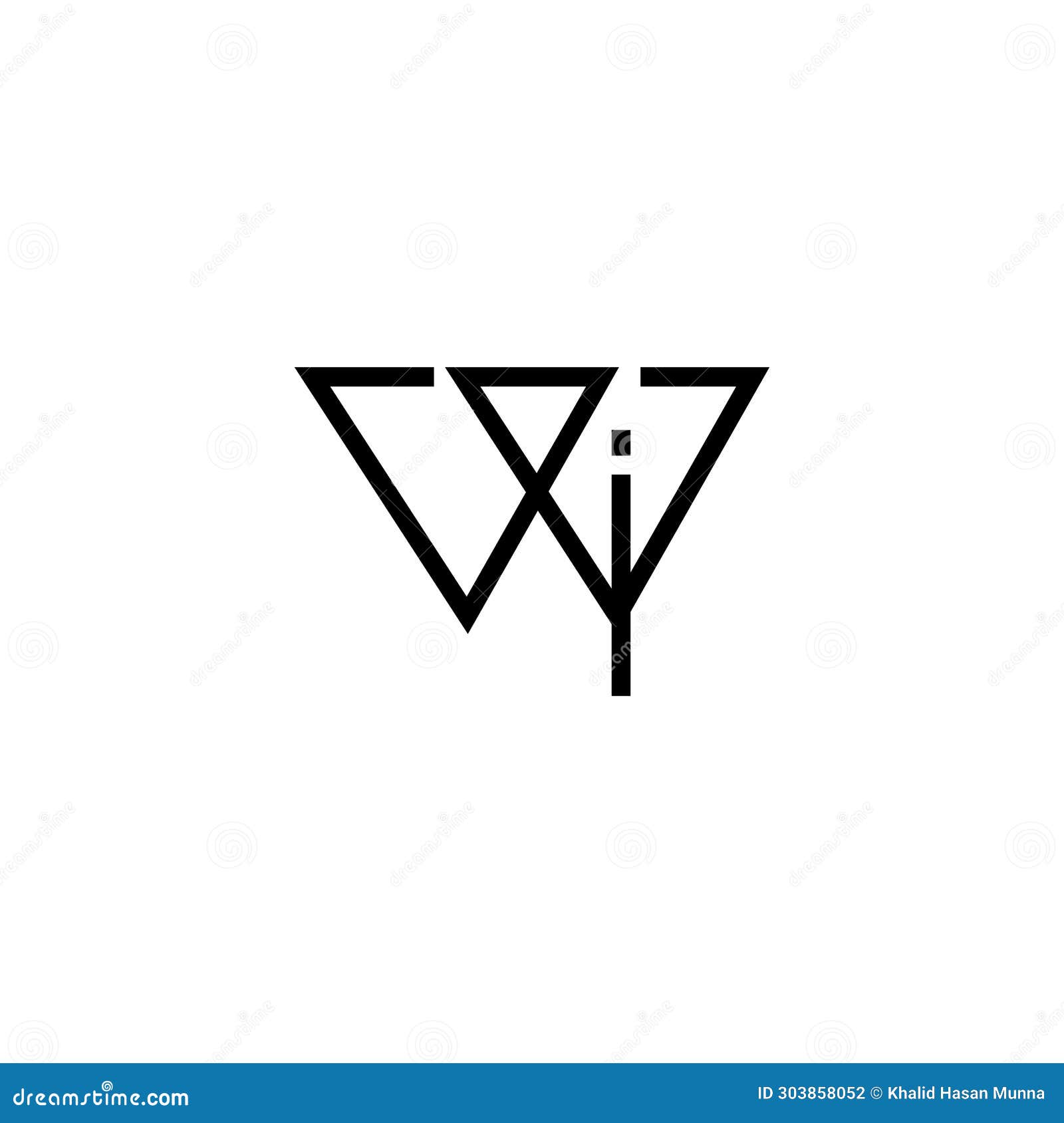 Minimal Letters WI Logo Design Stock Vector - Illustration of design ...