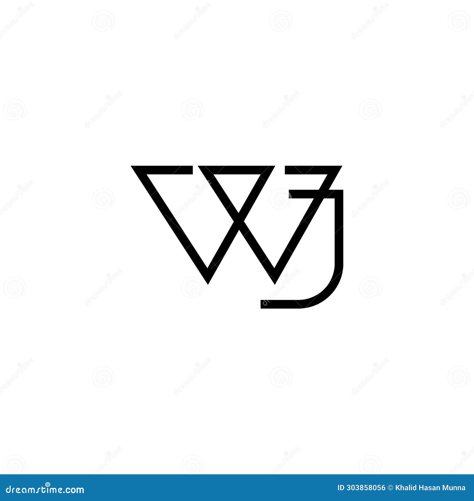 Minimal Letters WJ Logo Design Stock Vector - Illustration of corporate ...