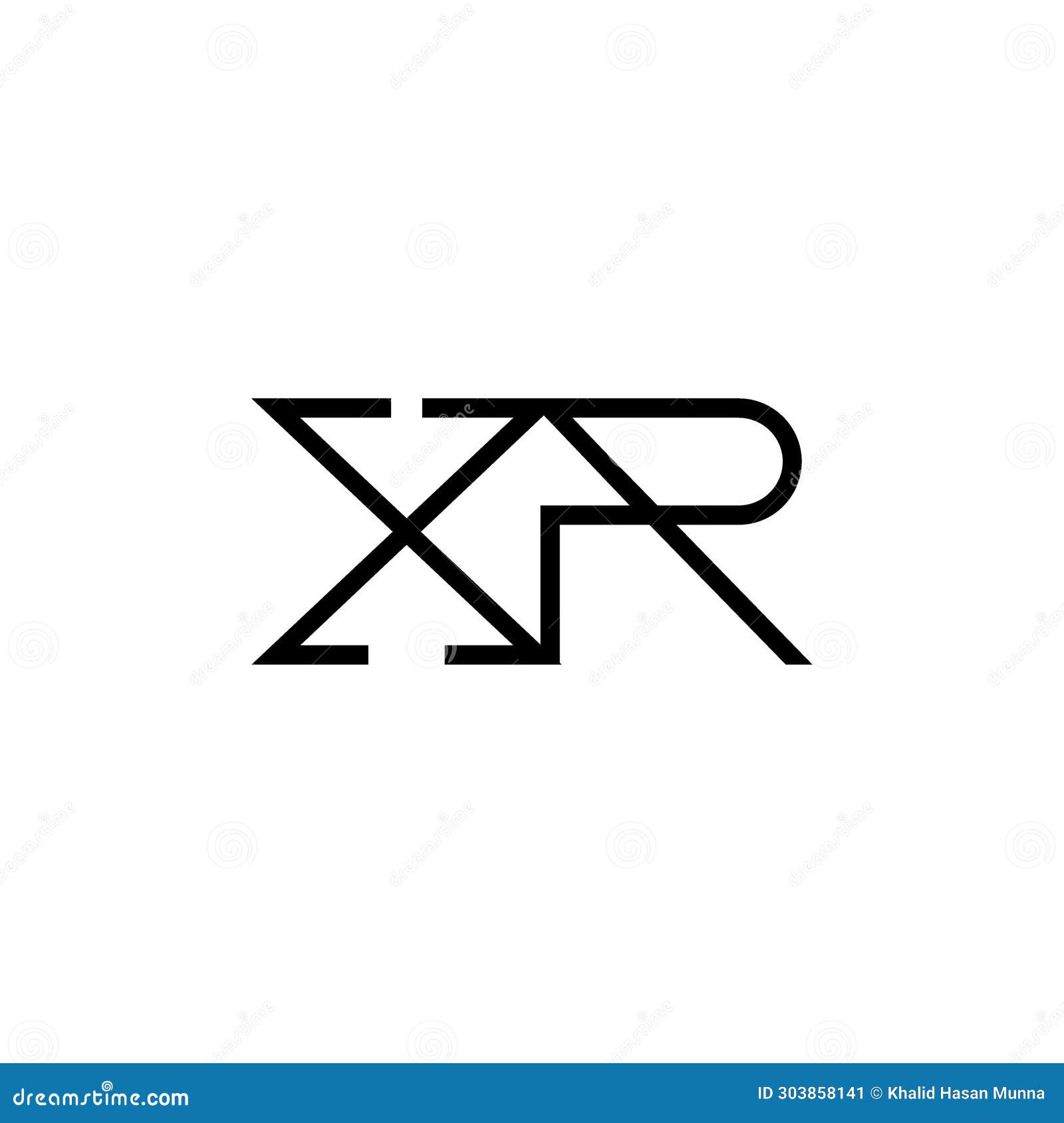 Minimal Letters XR Logo Design Stock Vector - Illustration of ...