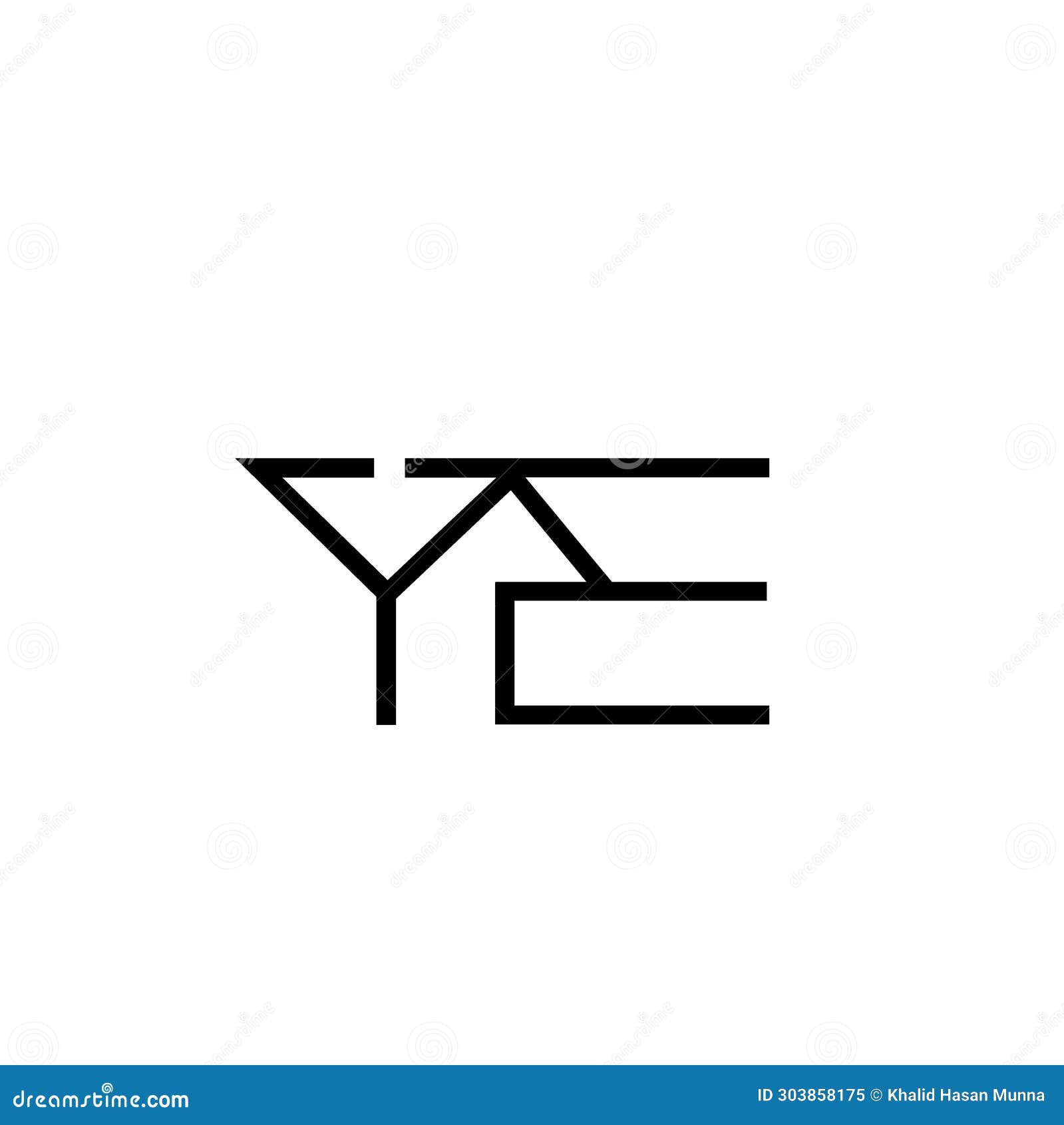 Minimal Letters YE Logo Design Stock Vector - Illustration of emblem ...
