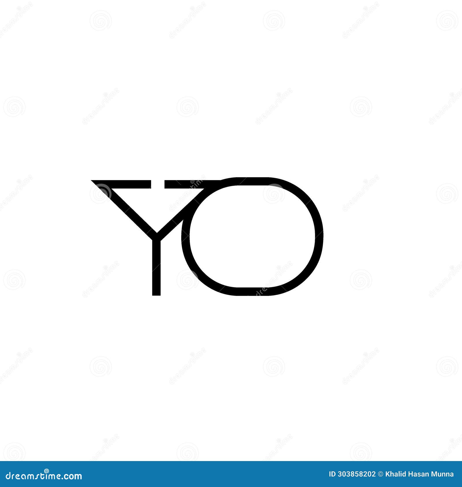 Minimal Letters YO Logo Design Stock Vector - Illustration of font ...