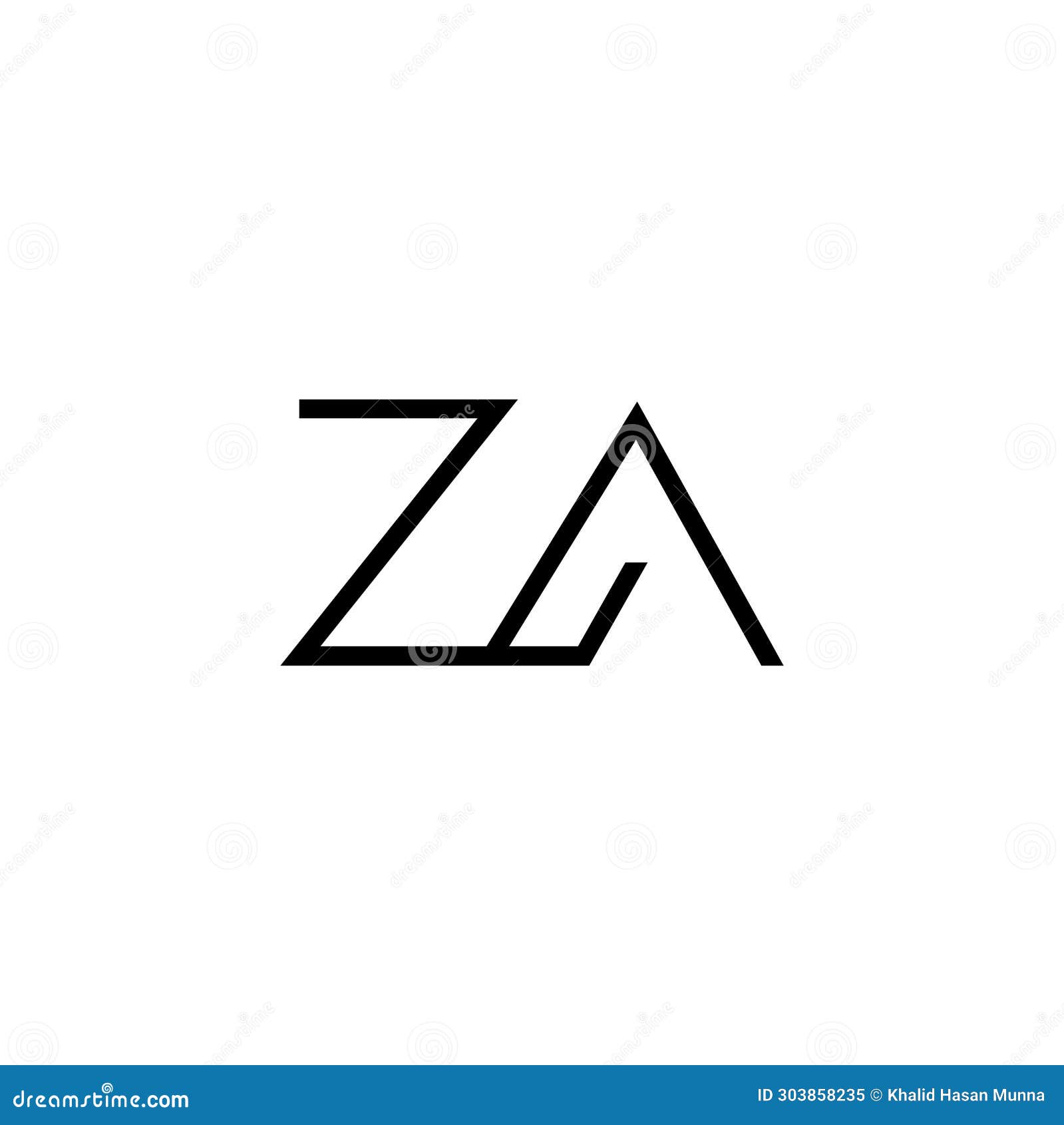 Minimal Letters ZA Logo Design Stock Vector - Illustration of design ...