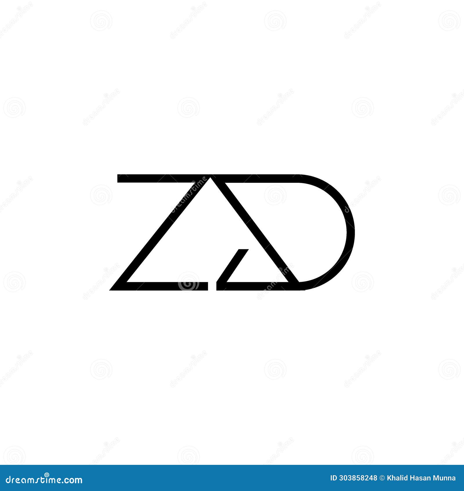 Minimal Letters ZD Logo Design Stock Vector - Illustration of graphic ...