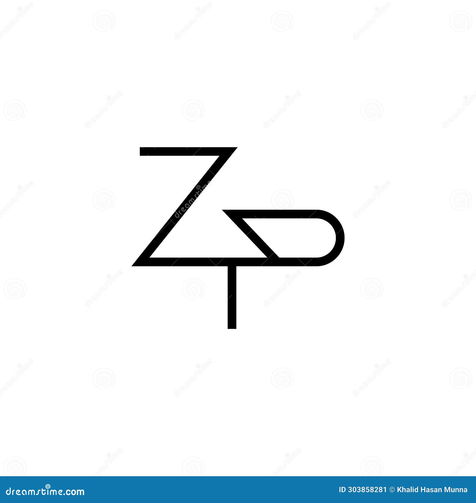 Minimal Letters ZP Logo Design Stock Vector - Illustration of monogram ...