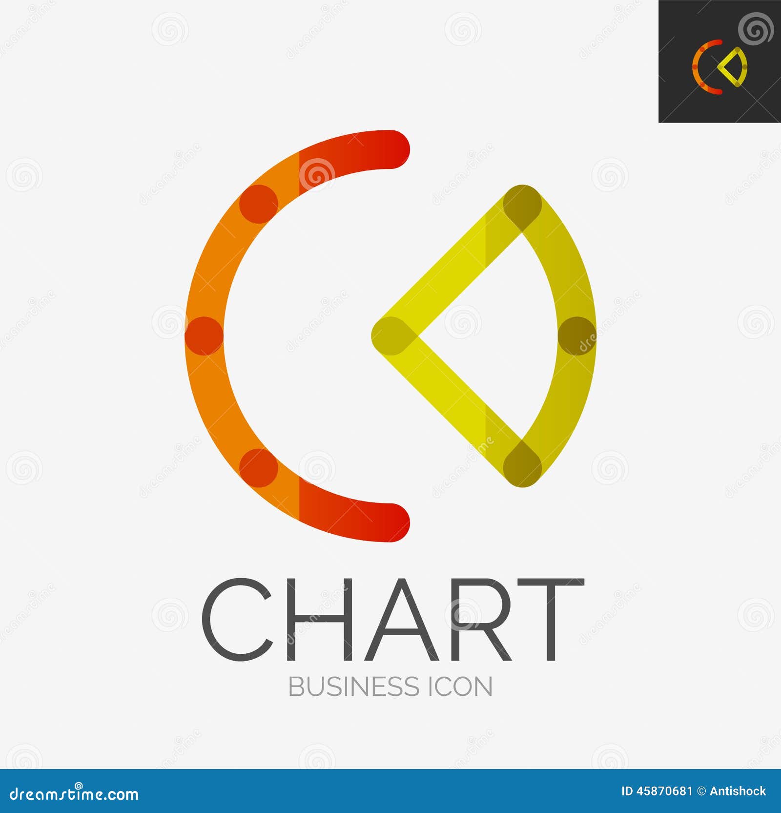 Minimal Line Design Logo, Chart, Graph Icon Stock Vector - Illustration ...