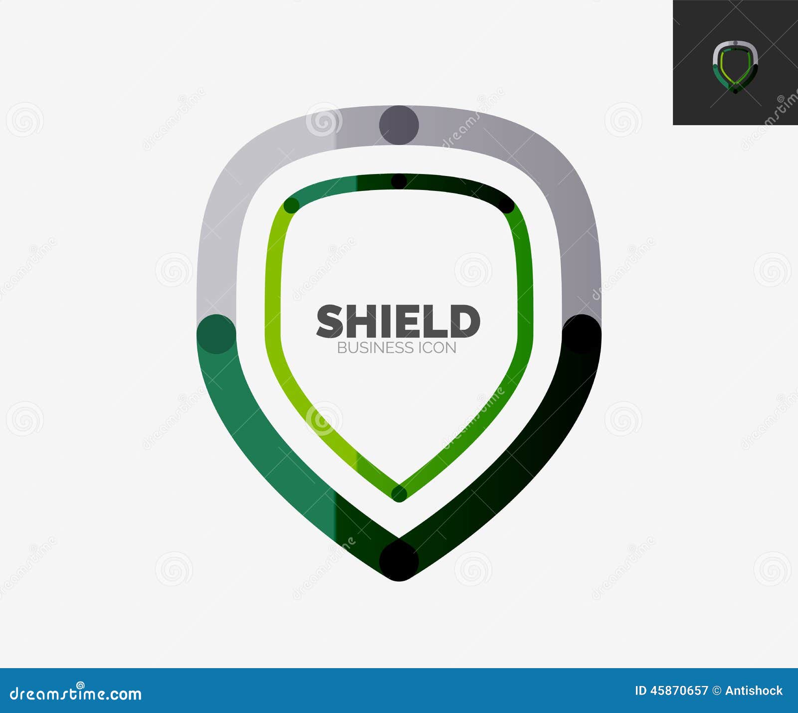 Minimal Line Design Logo, Shield Icon Stock Vector - Illustration of ...
