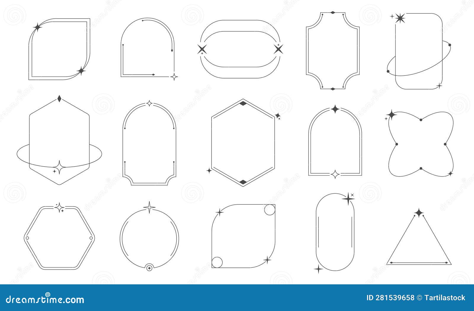 Minimal Line Frames. Simple Geometric Outline Borders, Minimal ...