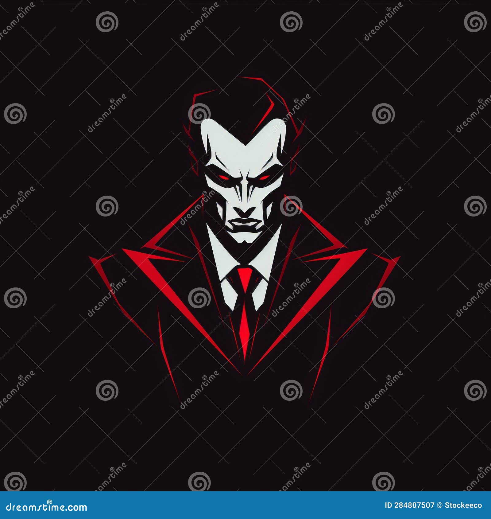Minimal Line Vampire Logo for High-tech Company Stock Illustration ...
