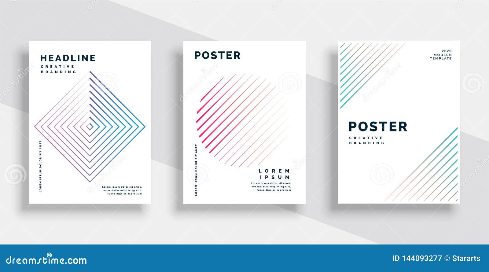 Minimal Lines Book Cover Template Set Stock Vector - Illustration of ...