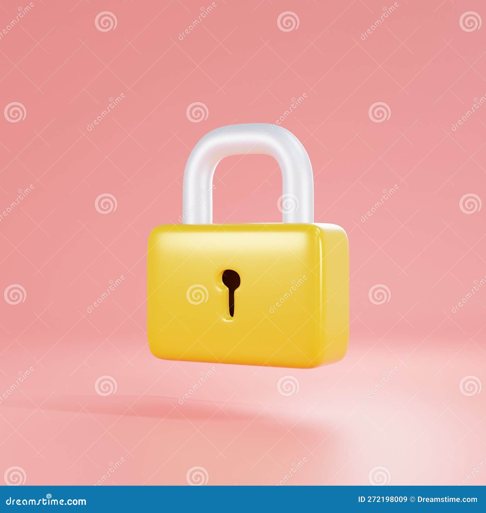 Minimal Lock 3d Model Rendering Stock Illustration - Illustration of ...