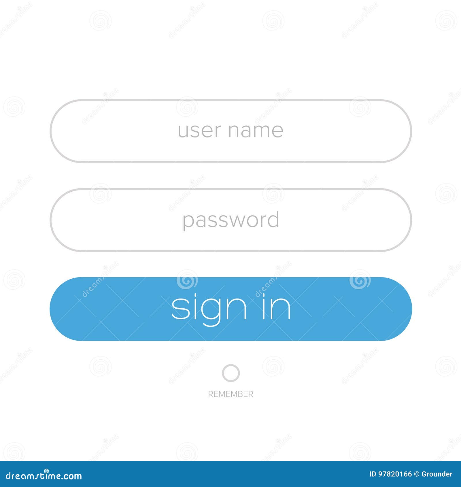 Minimal Login Form Template Stock Vector - Illustration of template ...