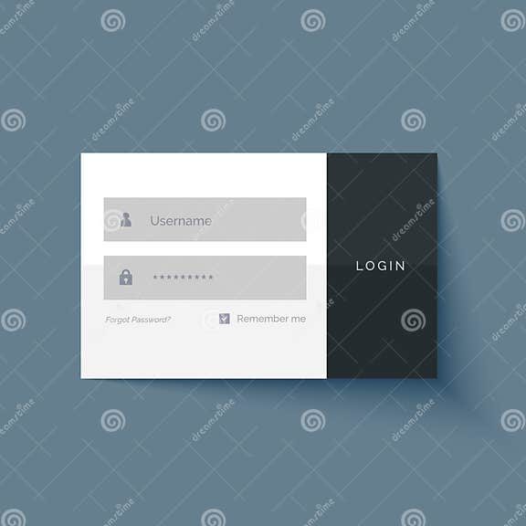 Minimal Login User Interface Form Design Stock Vector - Illustration of ...