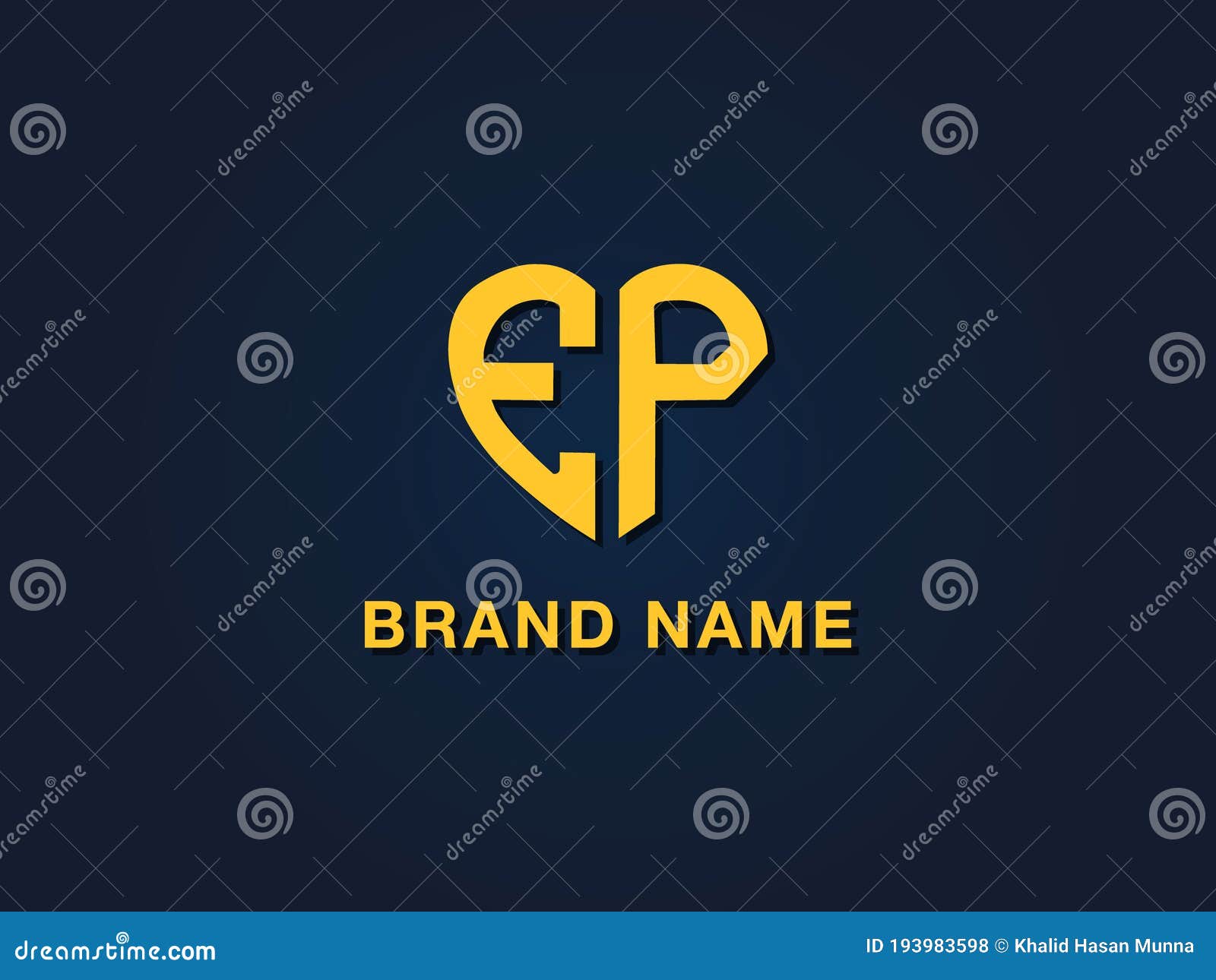 Minimal Love Initial Letter EP Logo Stock Vector - Illustration of ...