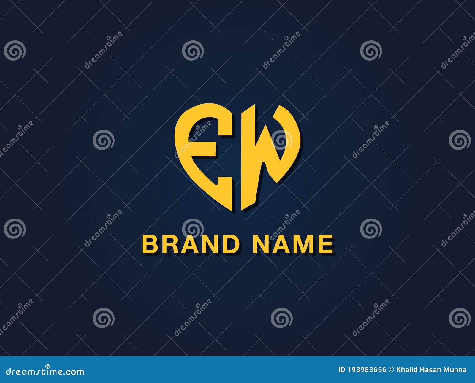 Minimal Love Initial Letter EW Logo Stock Vector - Illustration of ...