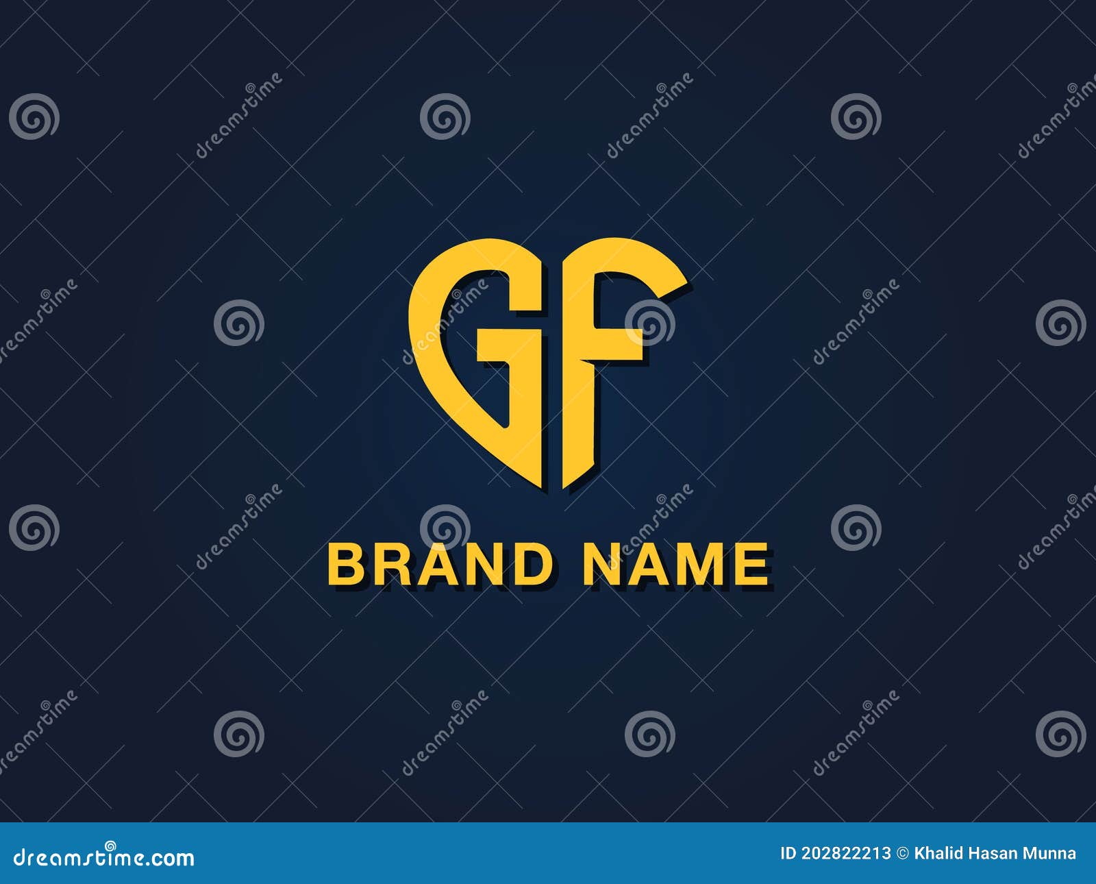 Minimal Love Initial Letter GF Logo Stock Vector - Illustration of icon ...