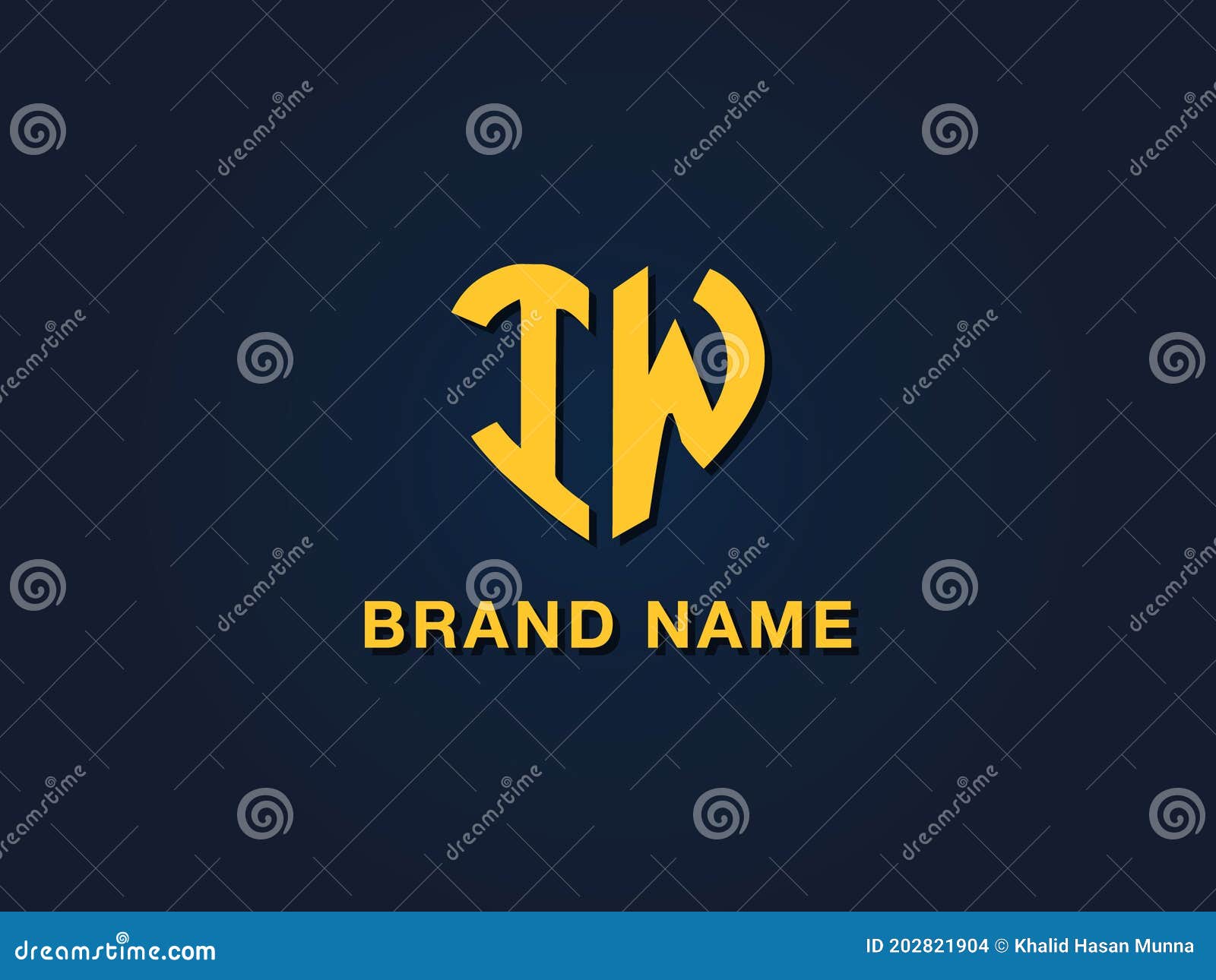 Minimal Love Initial Letter IW Logo Stock Vector - Illustration of ...