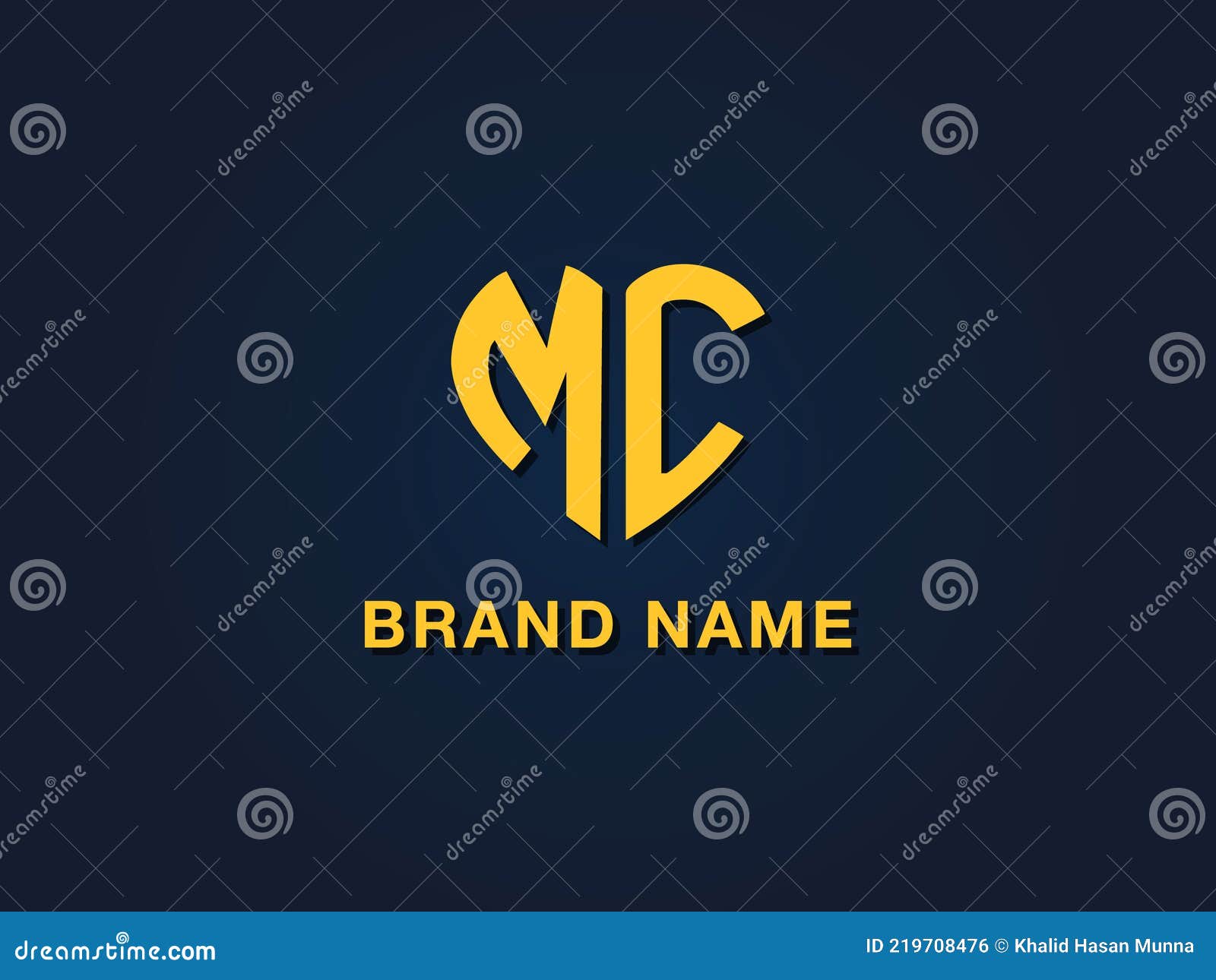 Minimal Love Initial Letter MC Logo Stock Vector - Illustration of ...
