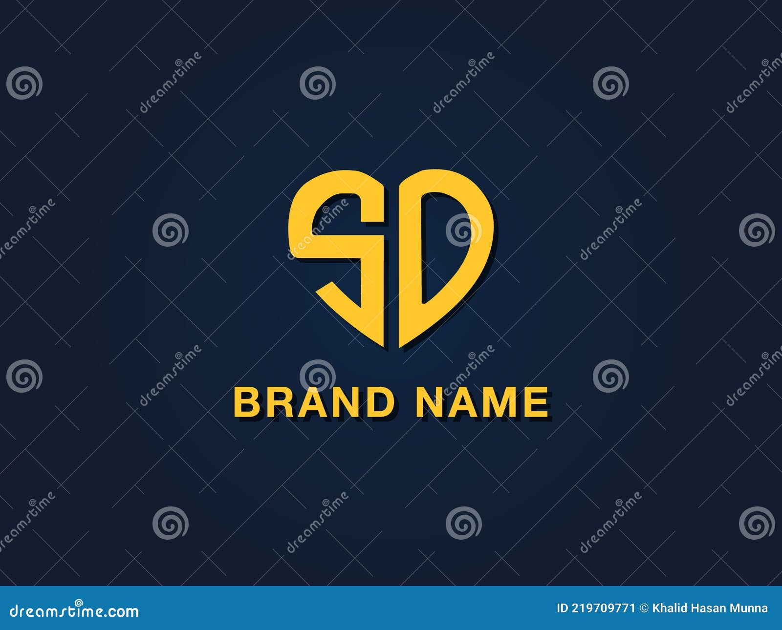 Minimal Love Initial Letter SD Logo Stock Vector - Illustration of ...