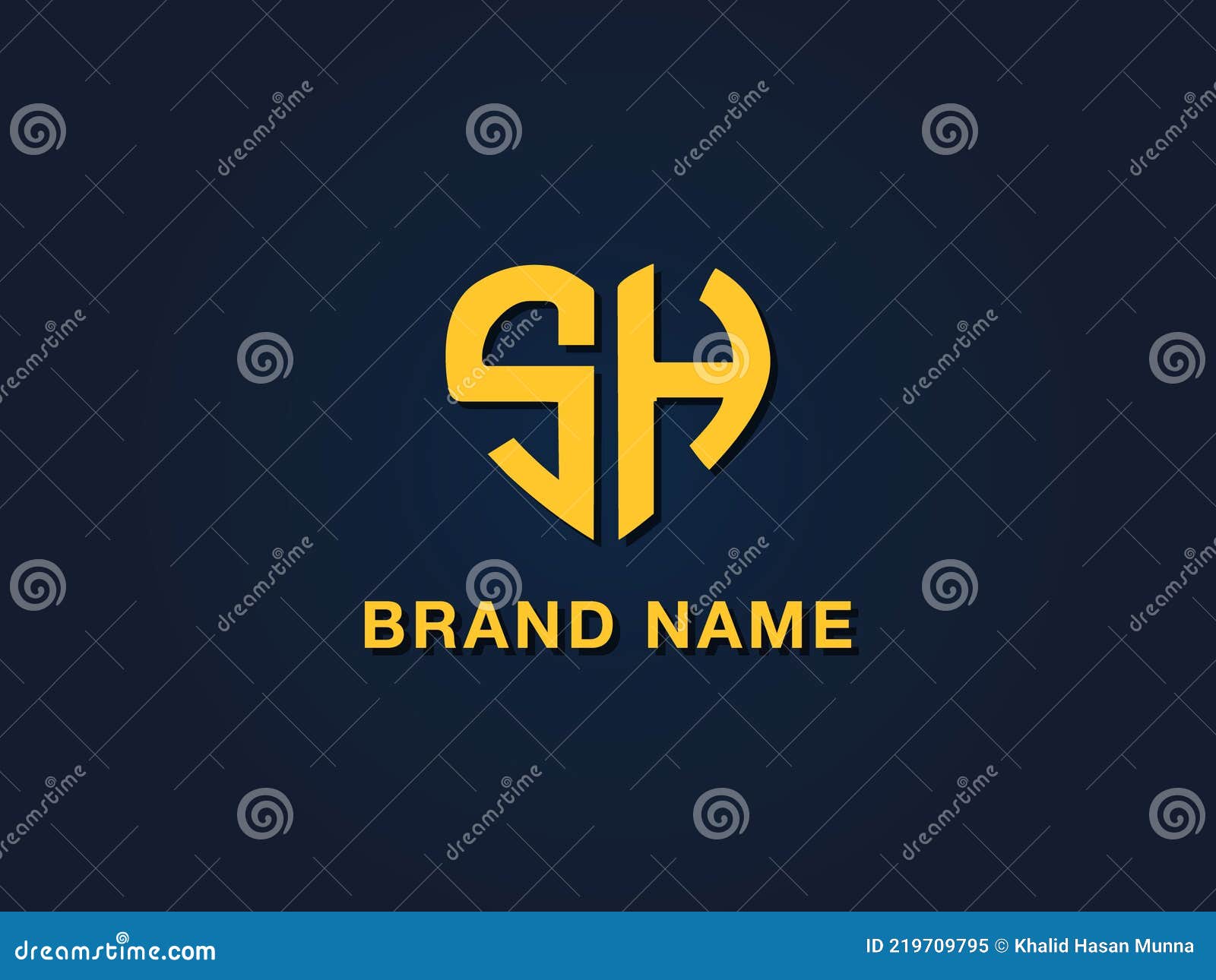 Minimal Love Initial Letter SH Logo Stock Vector - Illustration of logo ...