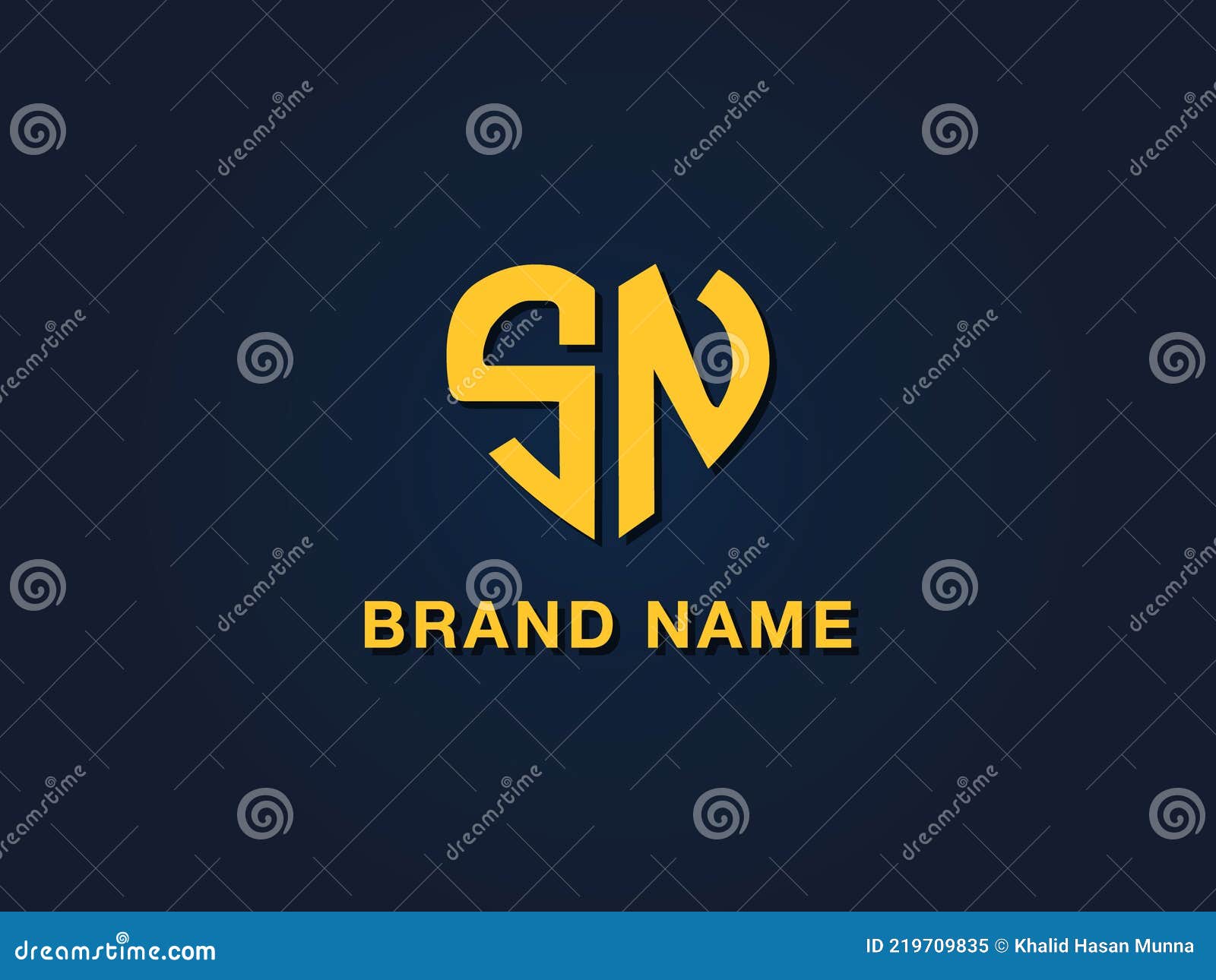 Minimal Love Initial Letter SN Logo Stock Vector - Illustration of ...