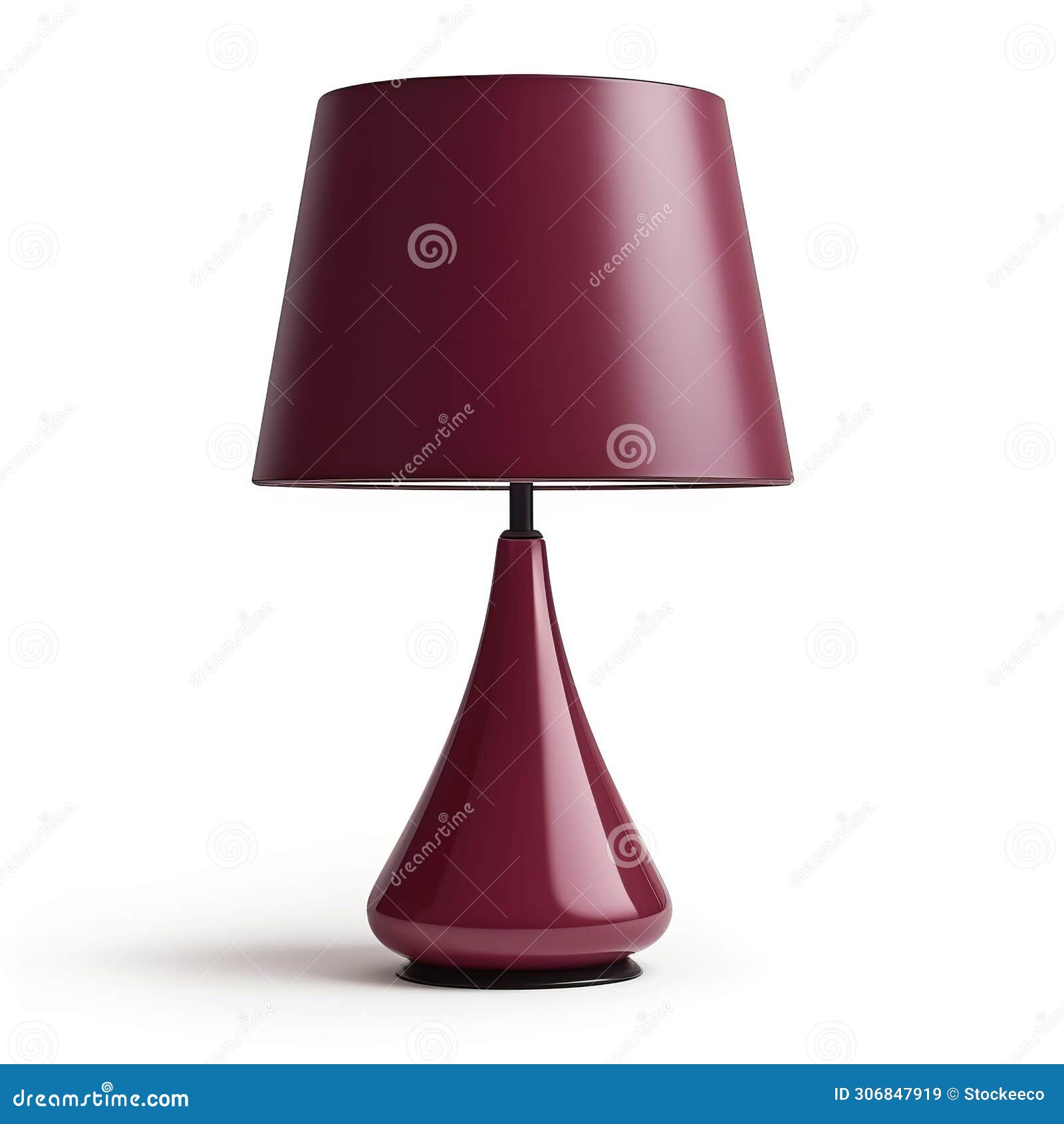 Minimal Maroon Table Lamp with Realistic Rendering and High-key ...