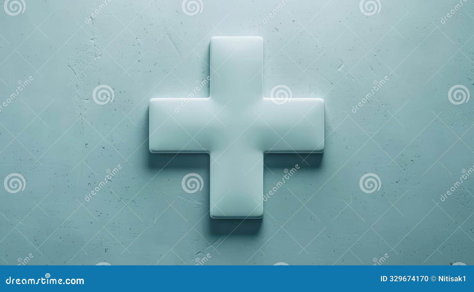 Minimal Medical Cross Symbol on Plain Wall Stock Illustration ...