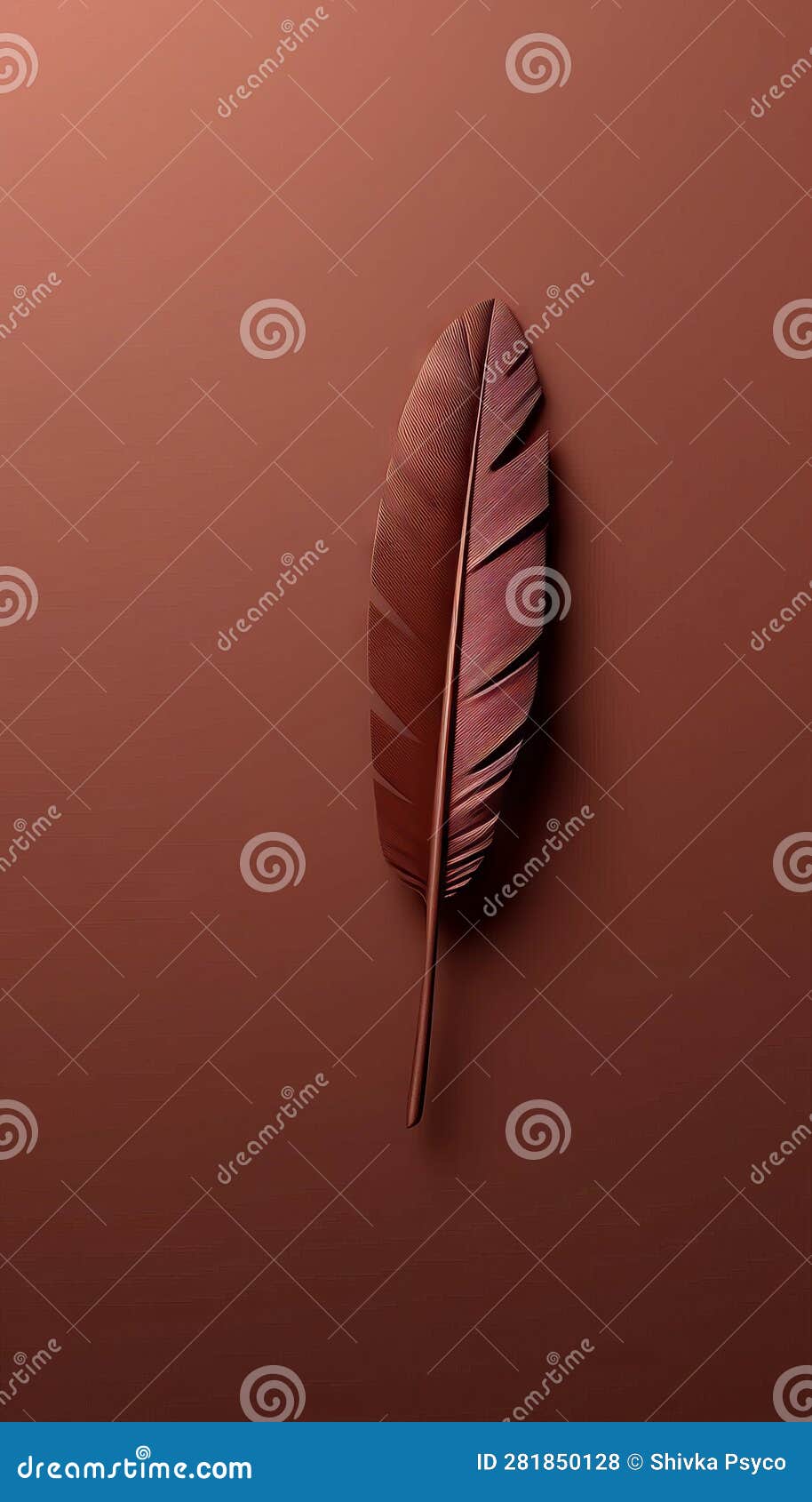 A Minimal Mobile Wallpaper Featuring a Single Brown Feather Stock ...