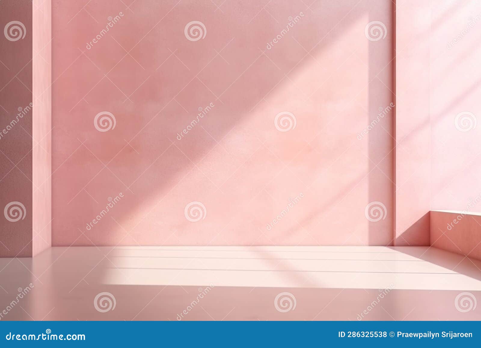 Minimal Model Empty Pink Room with Light from Windows. Stock Photo ...