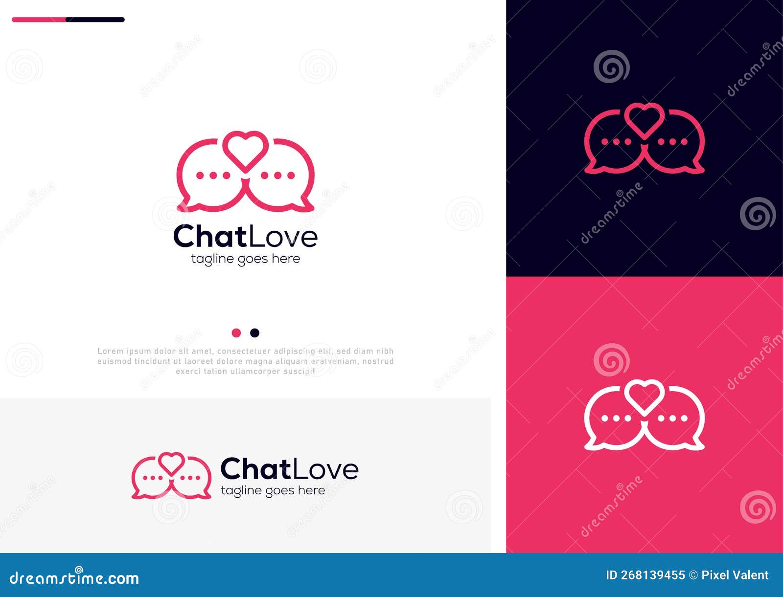Minimal Modern Chat Love Logo Design Template Stock Vector ...
