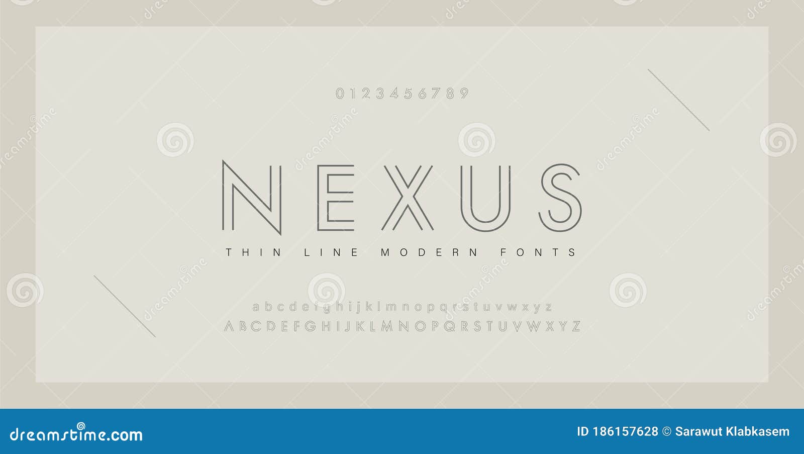 Minimal Modern Fonts And Numbers Abstract Thin Line Font Alphabet