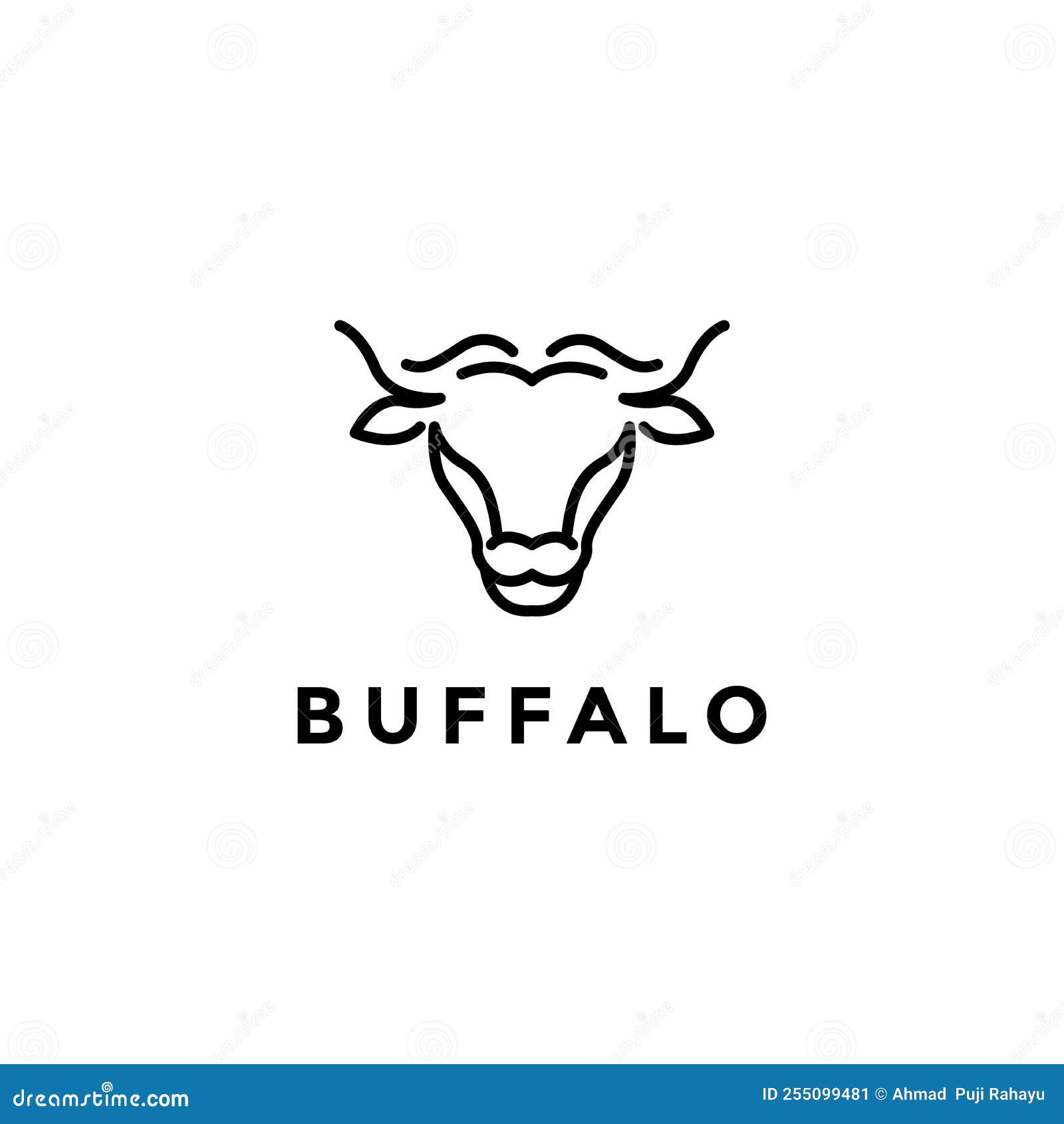 Minimal Modern Head Buffalo Logo Design Stock Vector - Illustration of ...