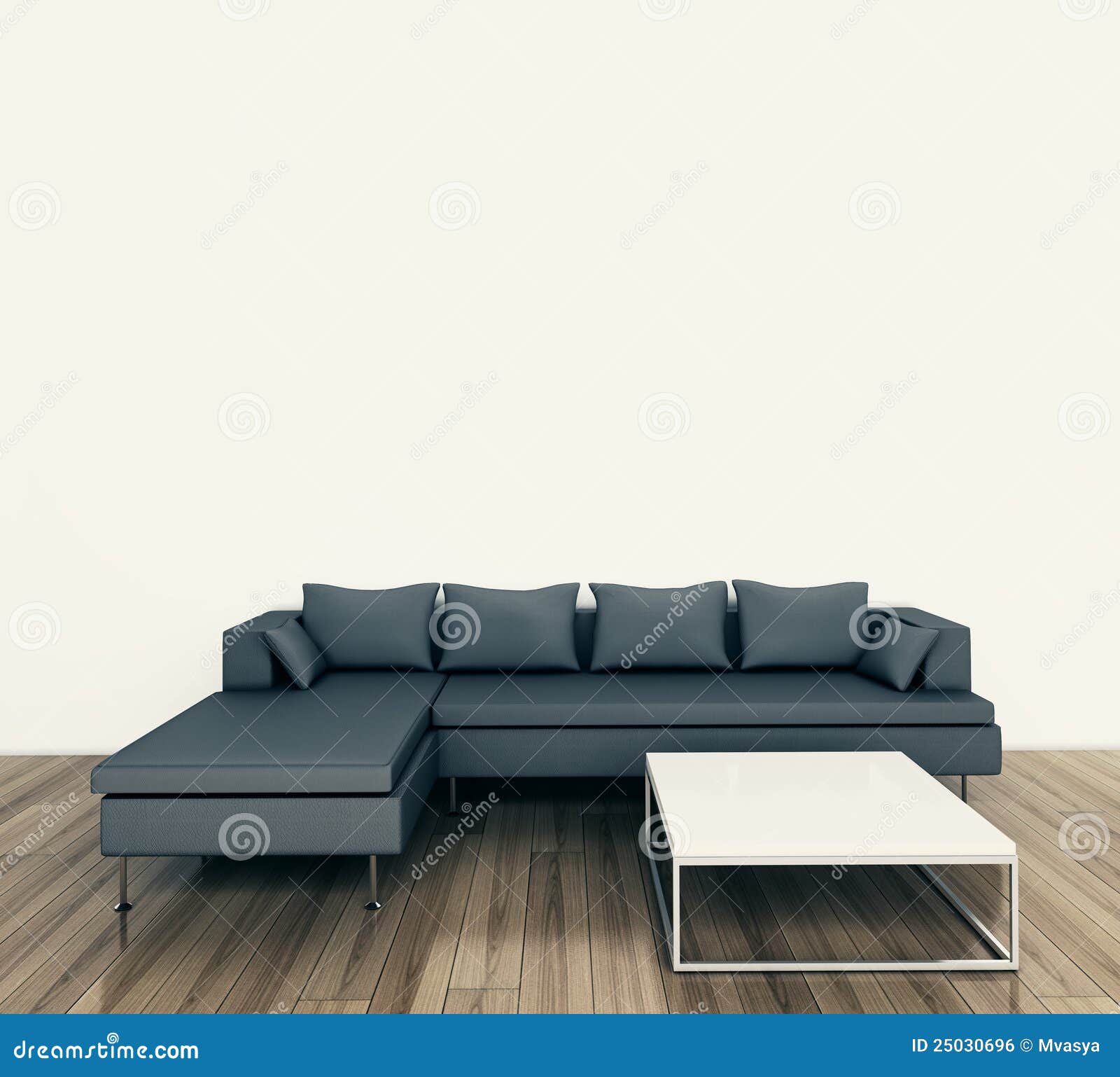 Minimal Modern Interior Couch and Table Stock Illustration ...