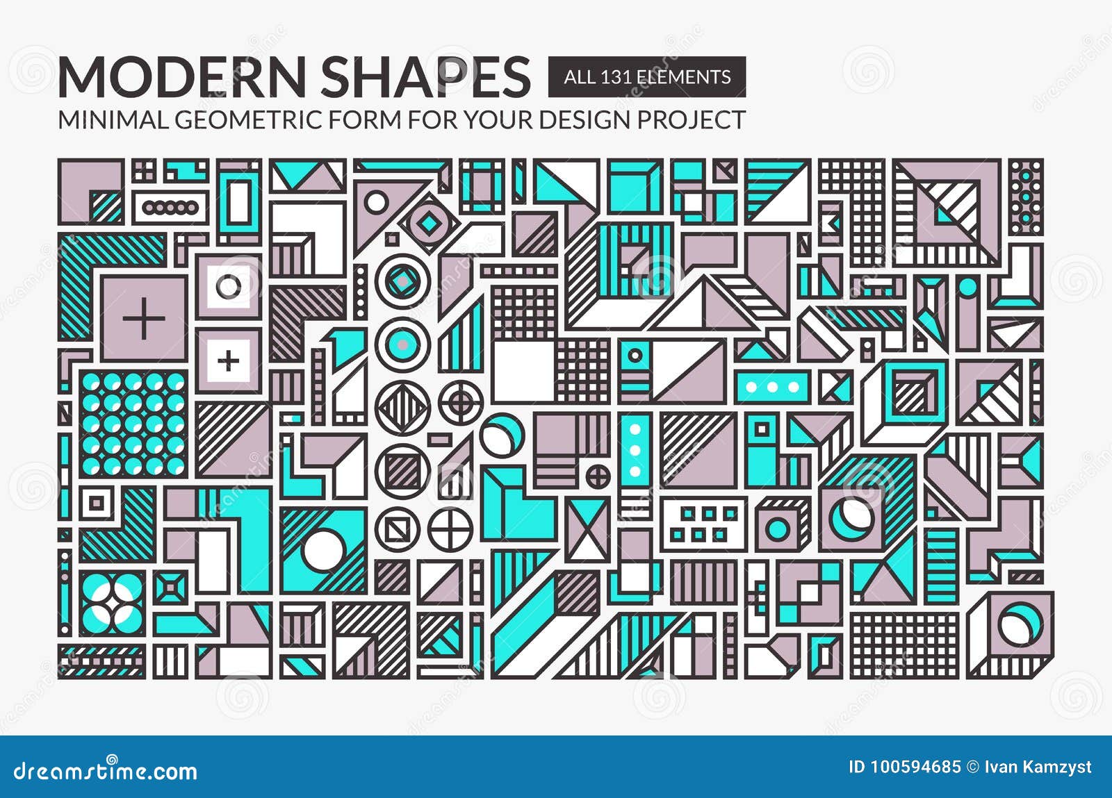 Set Minimal modern shapes stock vector. Illustration of chaotic - 100594685