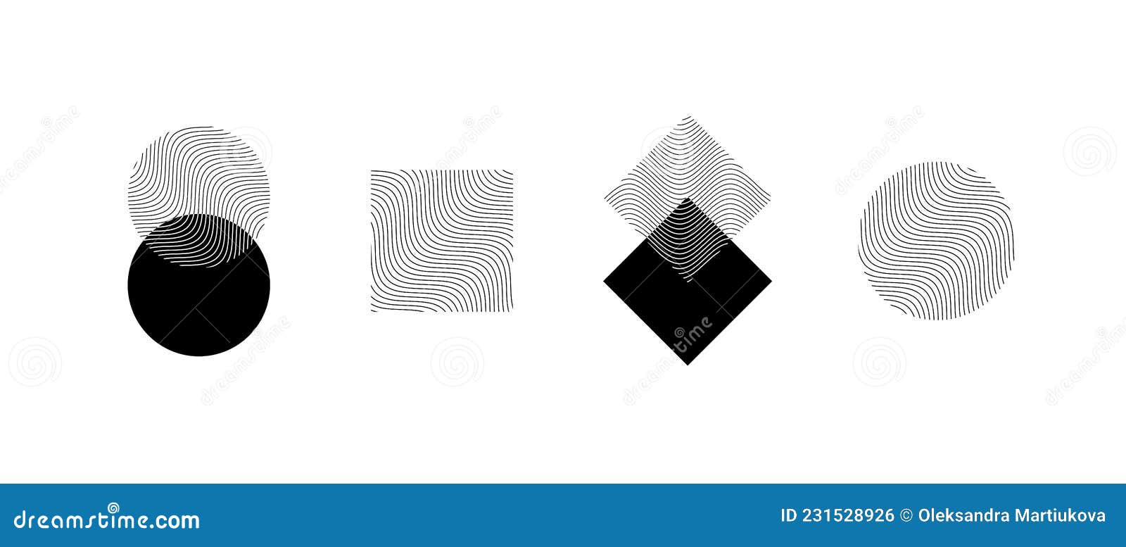 Minimal Monochrome Wavy Logo Template. Trendy Linear Design Elements ...