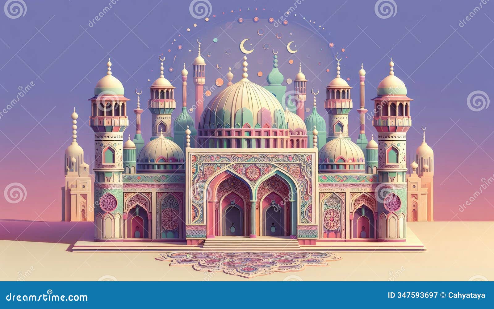 Minimal Mosque Vector Art Illustration, Silhouette On Black, White ...