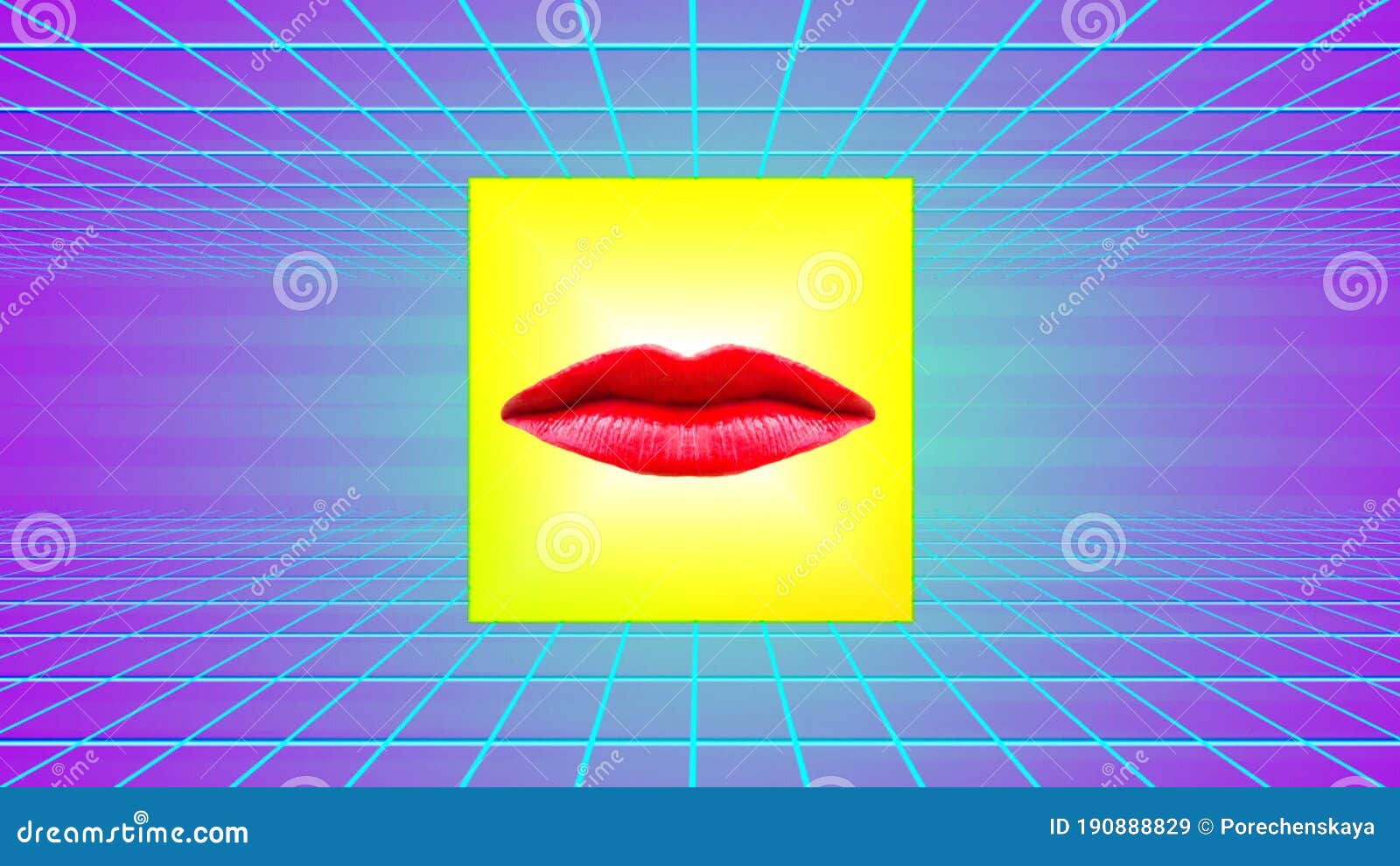 Minimal Motion Collage Art. Lips Fashion Abstract Art Synthwave Vibes ...