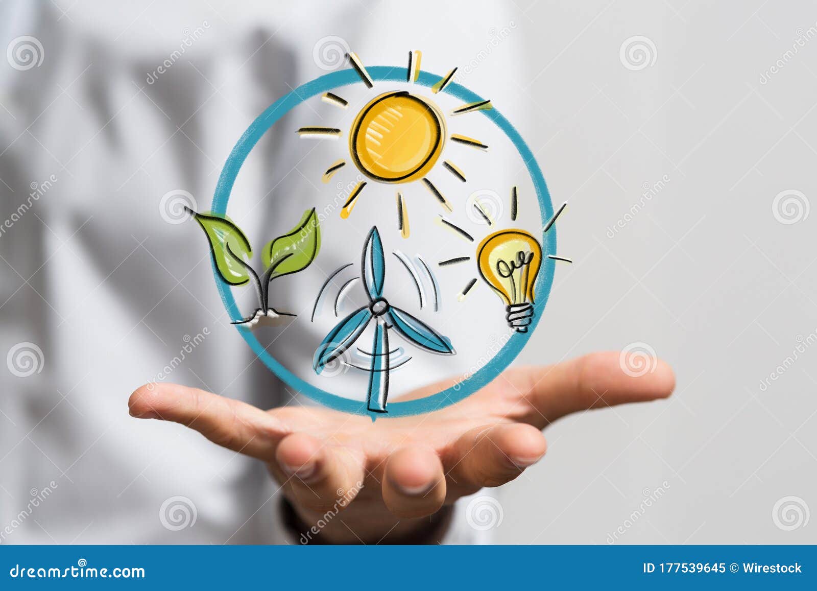 A Minimal Nature Concept.Think Green.Ecology Concept. Environmentally ...