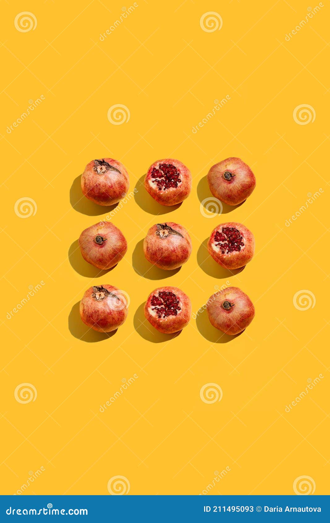 Minimal Nature Pattern with Pomegranate Stock Image - Image of minimal ...