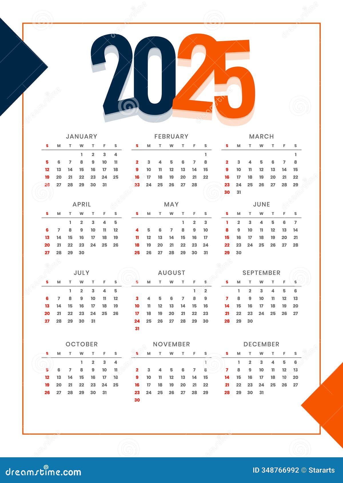 Minimal 2025 New Year Calendar Layout for Office Desk Table Stock ...